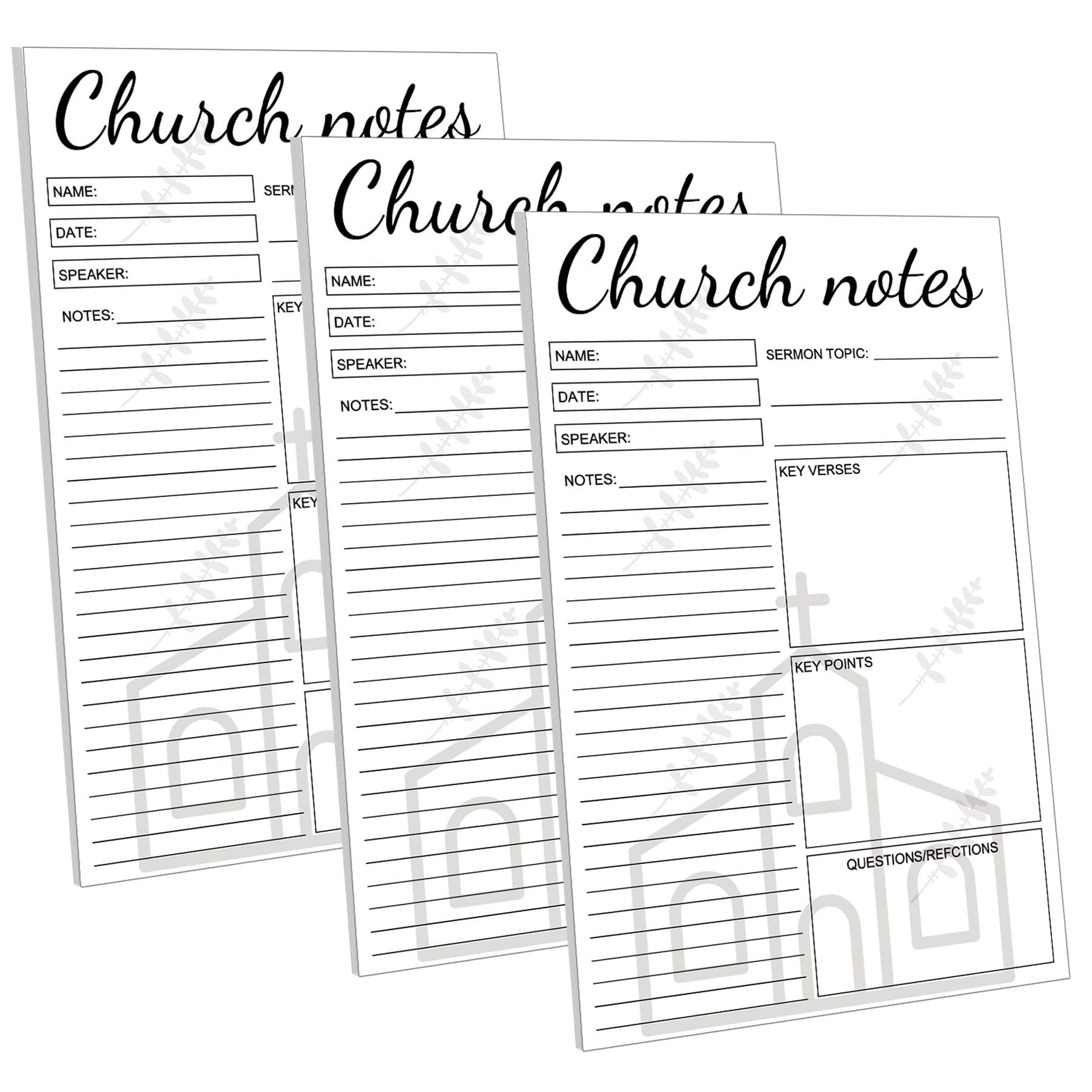 wootile 2Pcs Church Notes Notebook 5.5x8.5 Inch Journal Christian ...