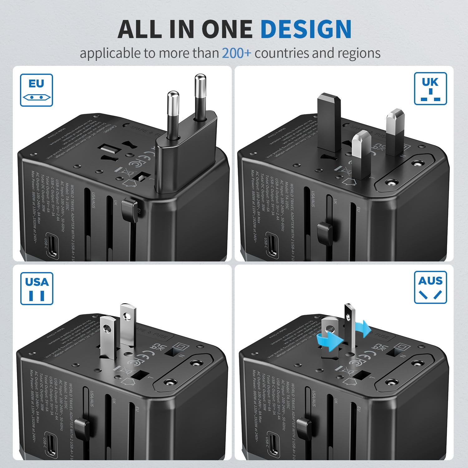 Snapklik.com : EPICKA Universal Travel Adapter, International Power ...