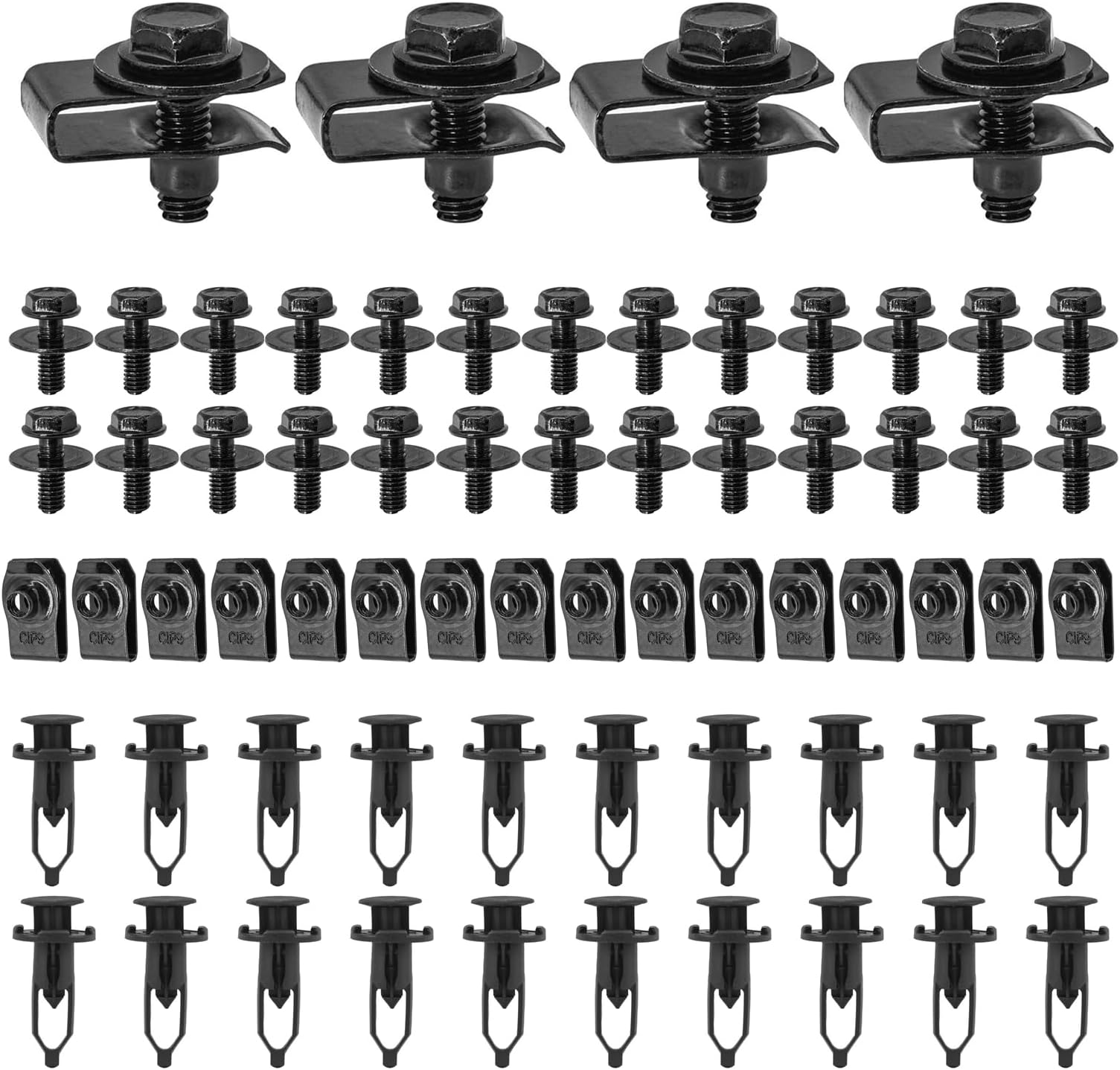 Amazon.com: 35PCS Car Body Bolts & Extruded U-Nuts Clips Kit - Bumper ...