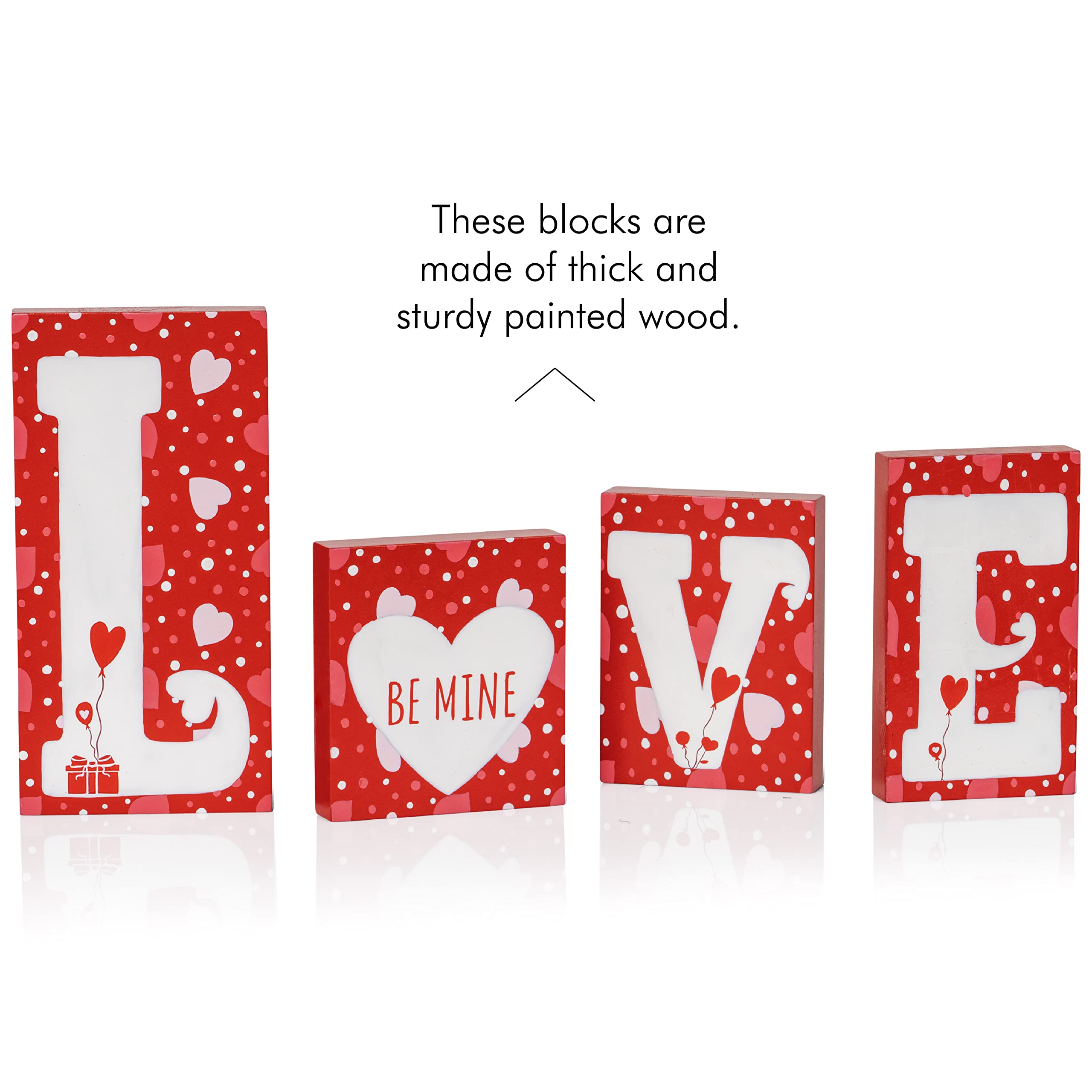 Snapklik.com : Ornativity Red Wooden Love Blocks - Valentines Day ...