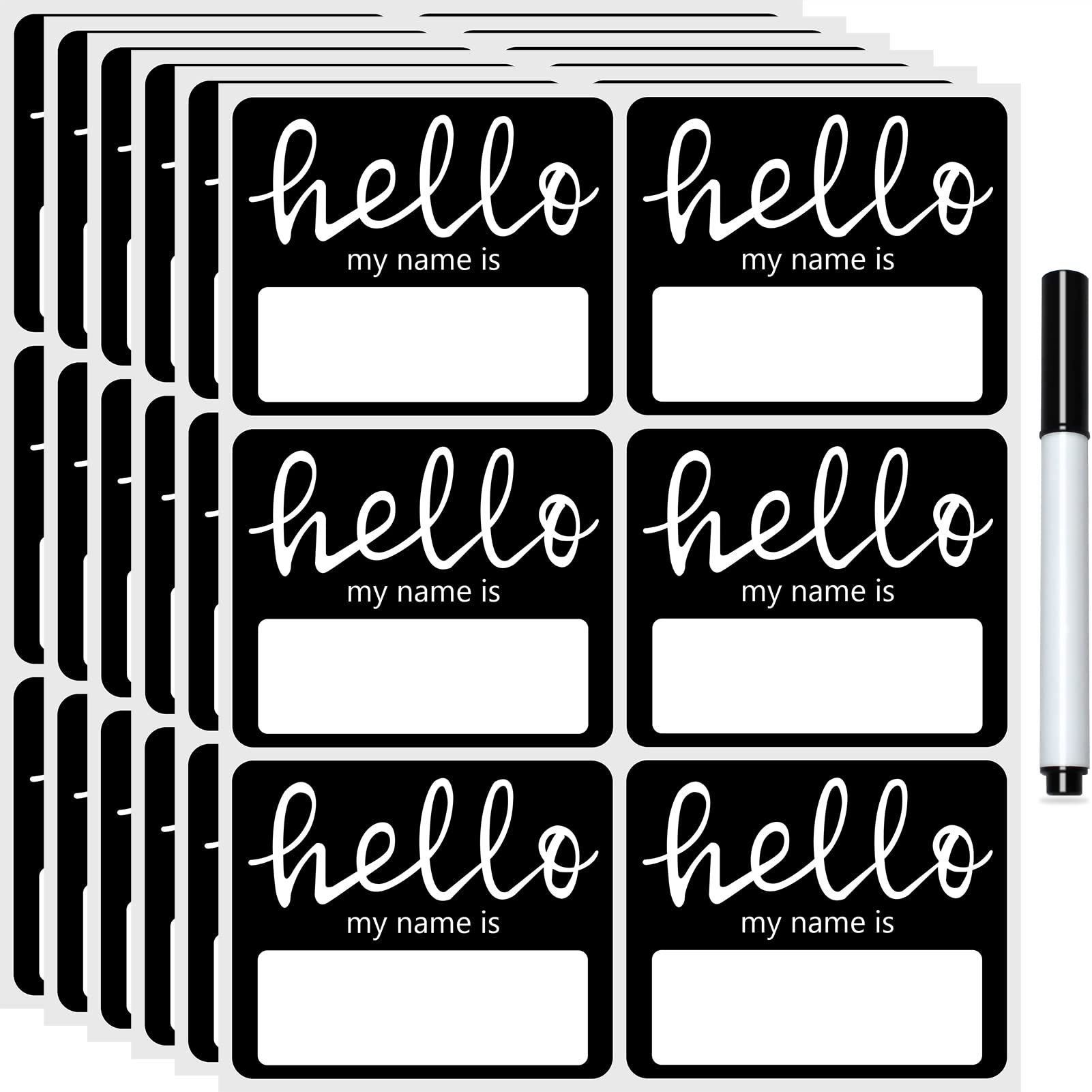 Buy 120 Pieces Hello My Name Is Stickers Name Tags With Black Marker buy-120-pieces-hello-my-name-is-stickers-name-tags-with-black-marker