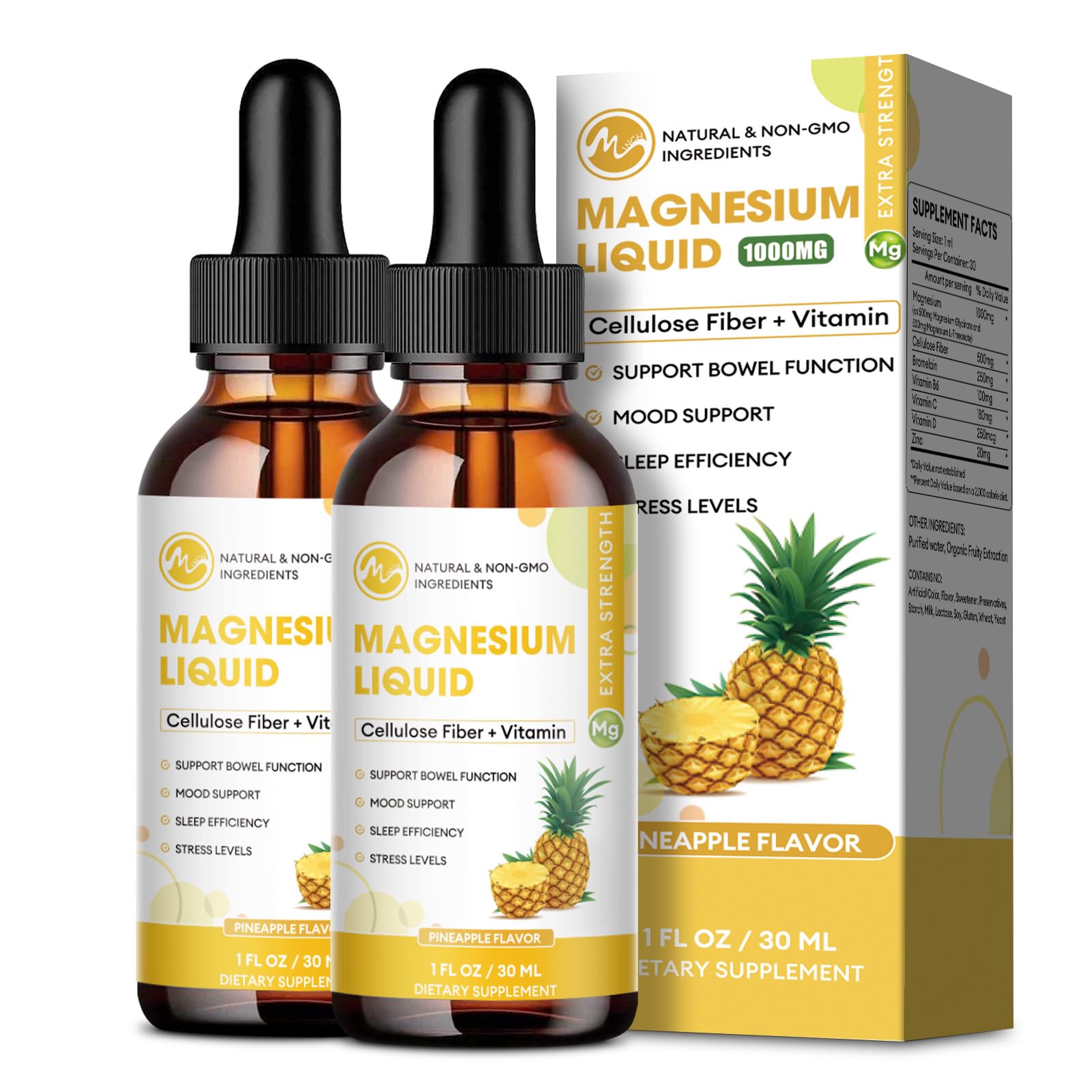 Buy Liquid Magnesium 1000mg, Sugar Free Magnesium Glycinate Liquid ...