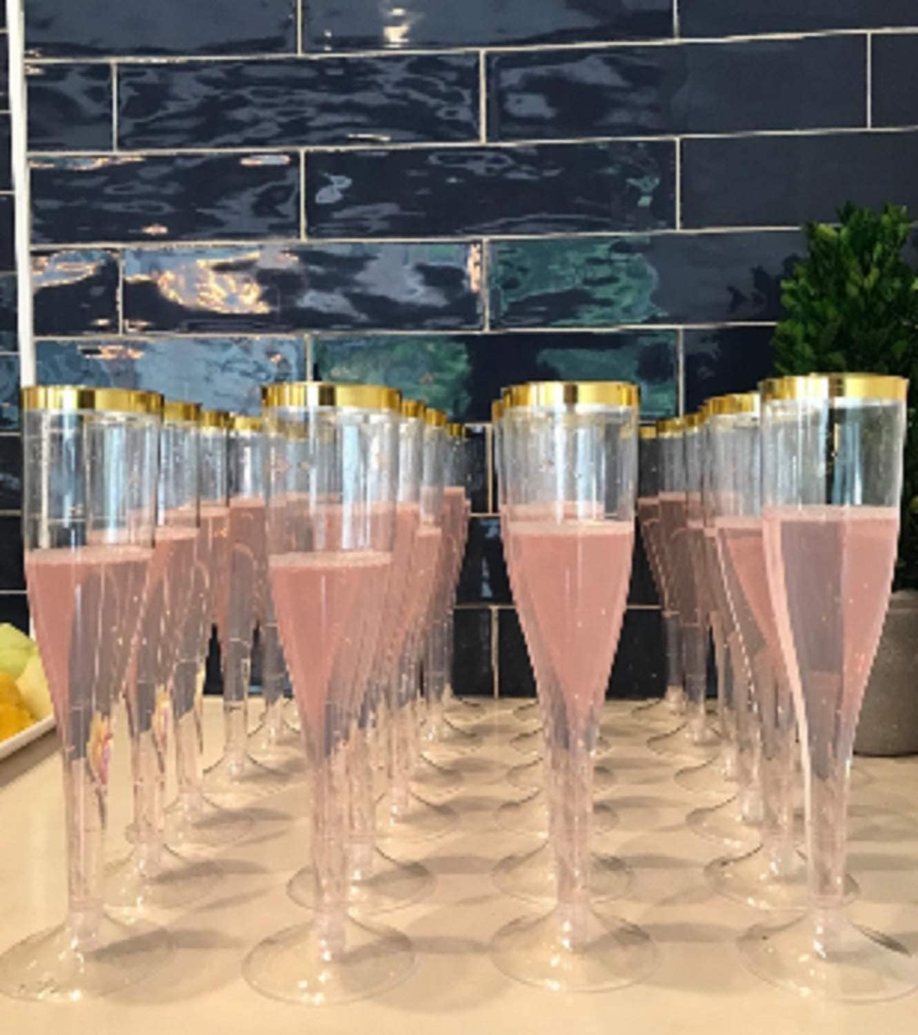 Snapklik.com : Oojami 50 Plastic Classic Champagne Disposable Flutes ...