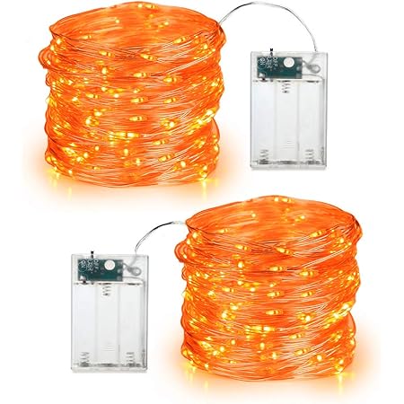 Amazon.com: BrizLabs Orange Halloween Lights, 19.47ft 60 LED Orange ...