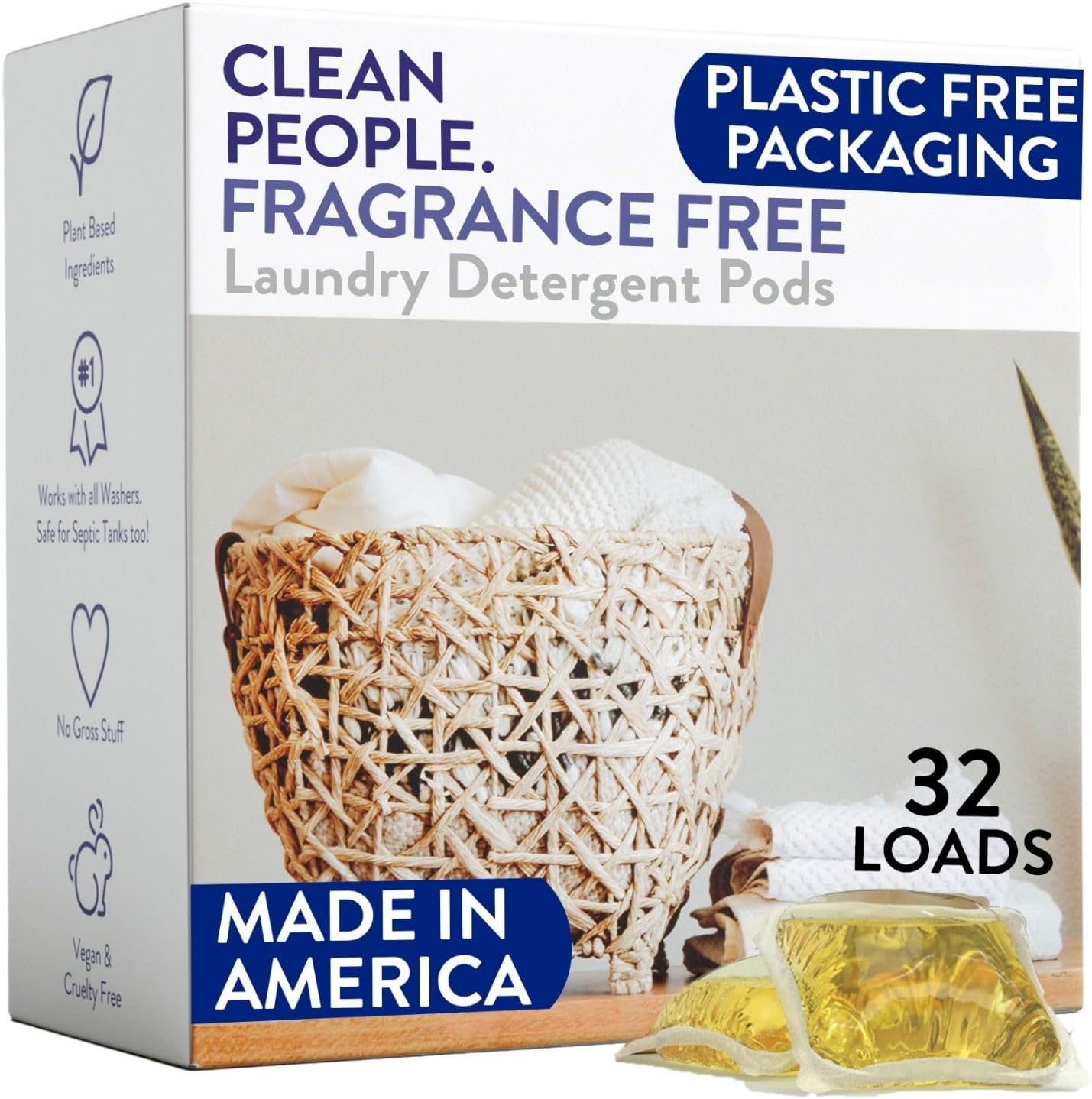 Plant-Based, Hypoallergenic Laundry Pods - Ultra Concentrated - Stain ...