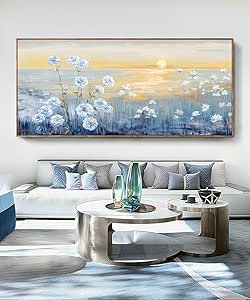 Amazon.com: Nicetop Oversized Ocean Sunset Framed Wall Art for Living ...