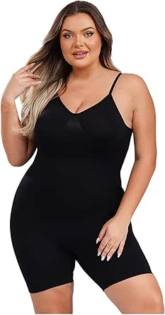 Oyolan Women Plus Size Bodysuit Tummy Control Backless Shapewear Full ...