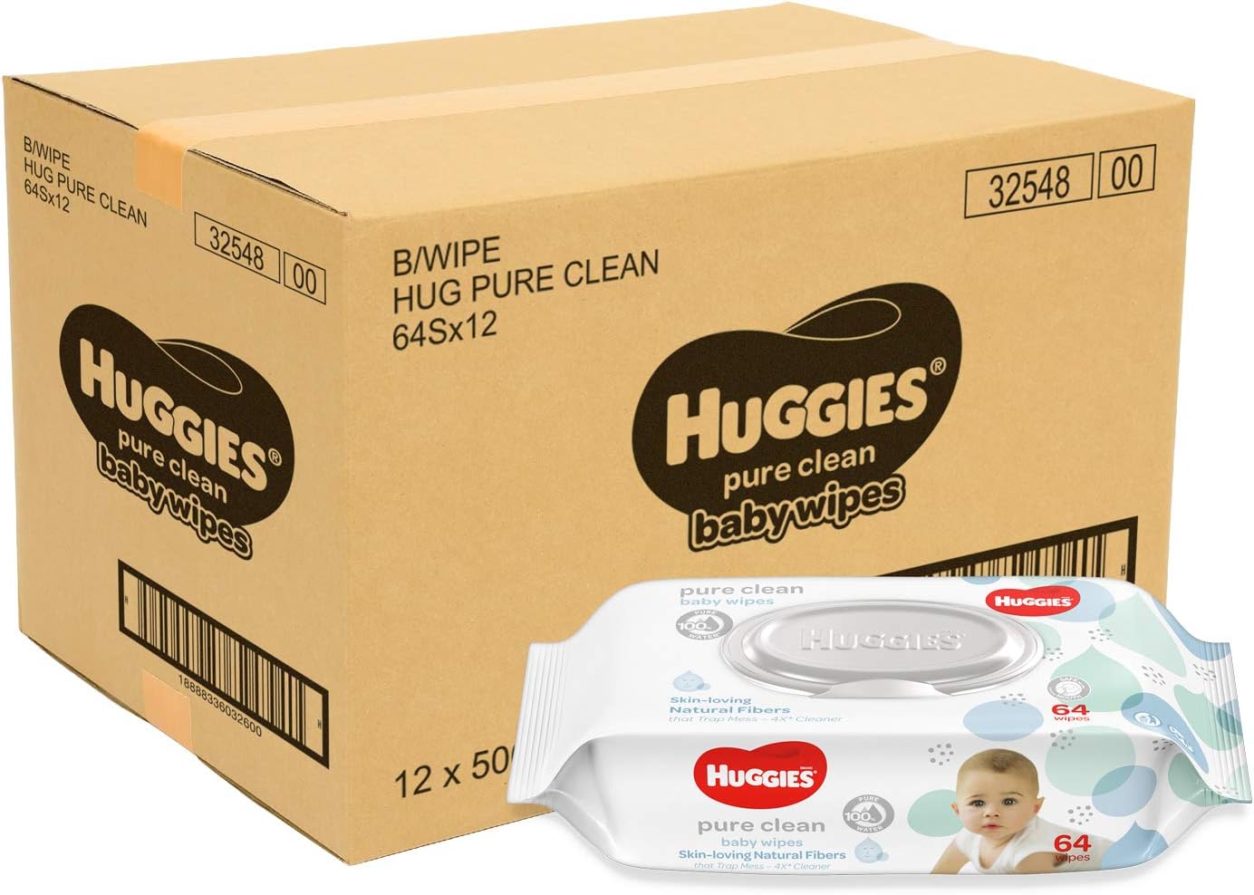 Huggies Pure Clean Baby Wipes, 64ct (Pack of 12) : Amazon.sg: Health ...