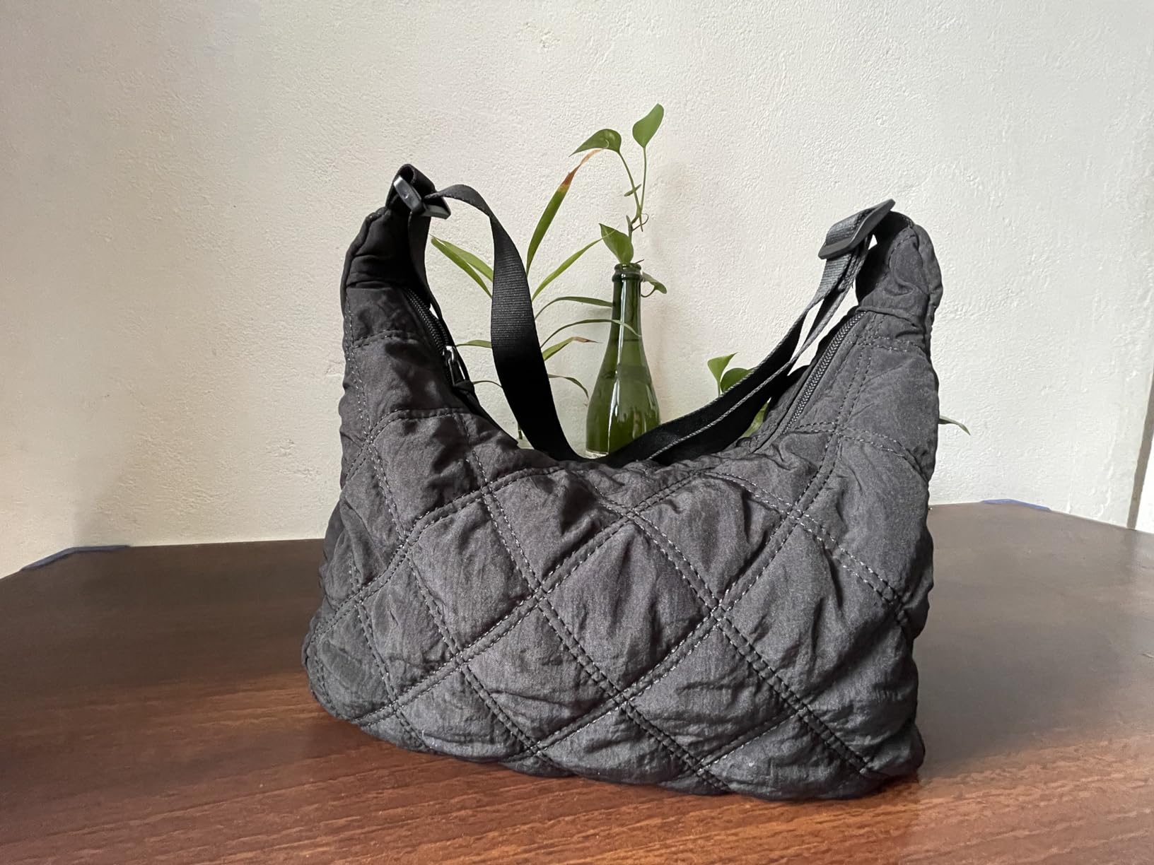MYADDICTION Women Shoulder Bag Nylon Down Bag Quilted Winter Padded ...