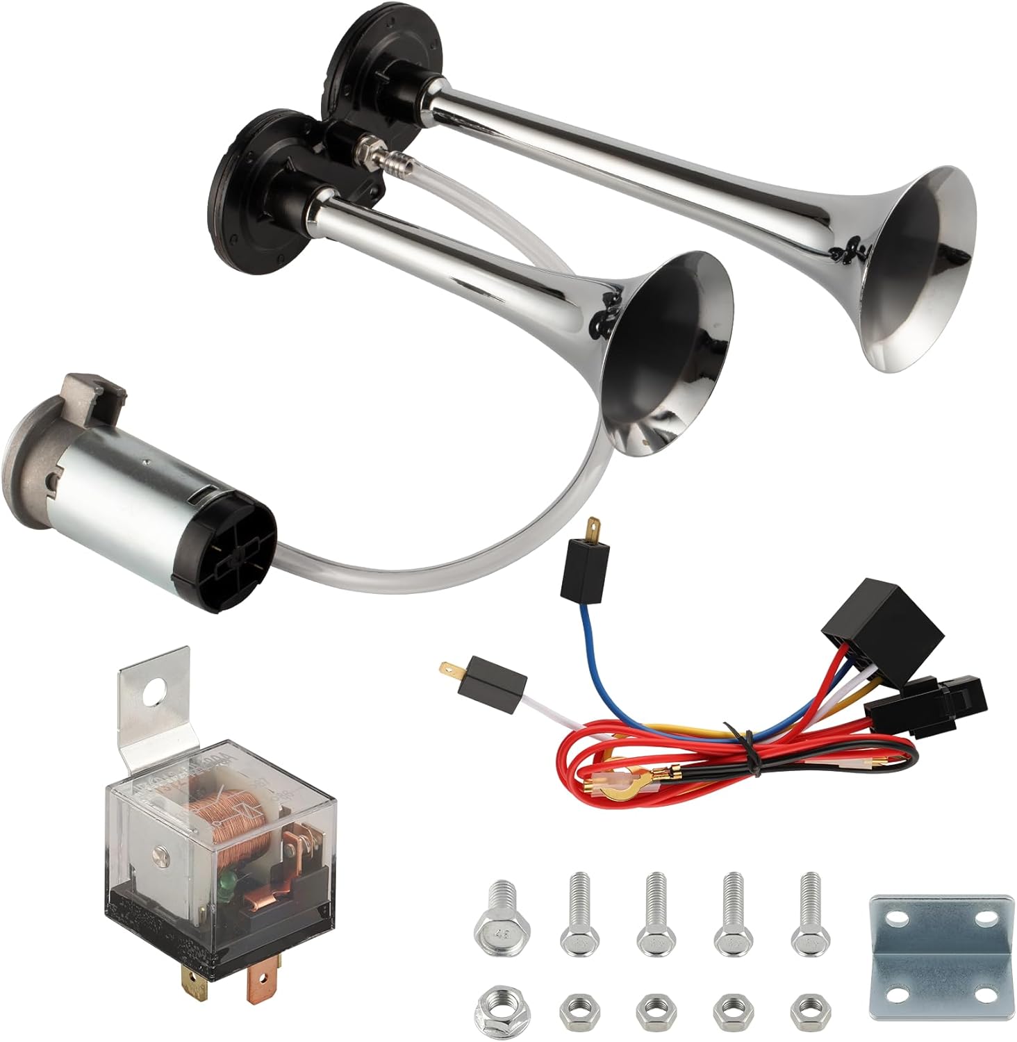 Amazon.com: SINGARO 12V Air Horn Kit for Car, 150db Super Loud Train ...