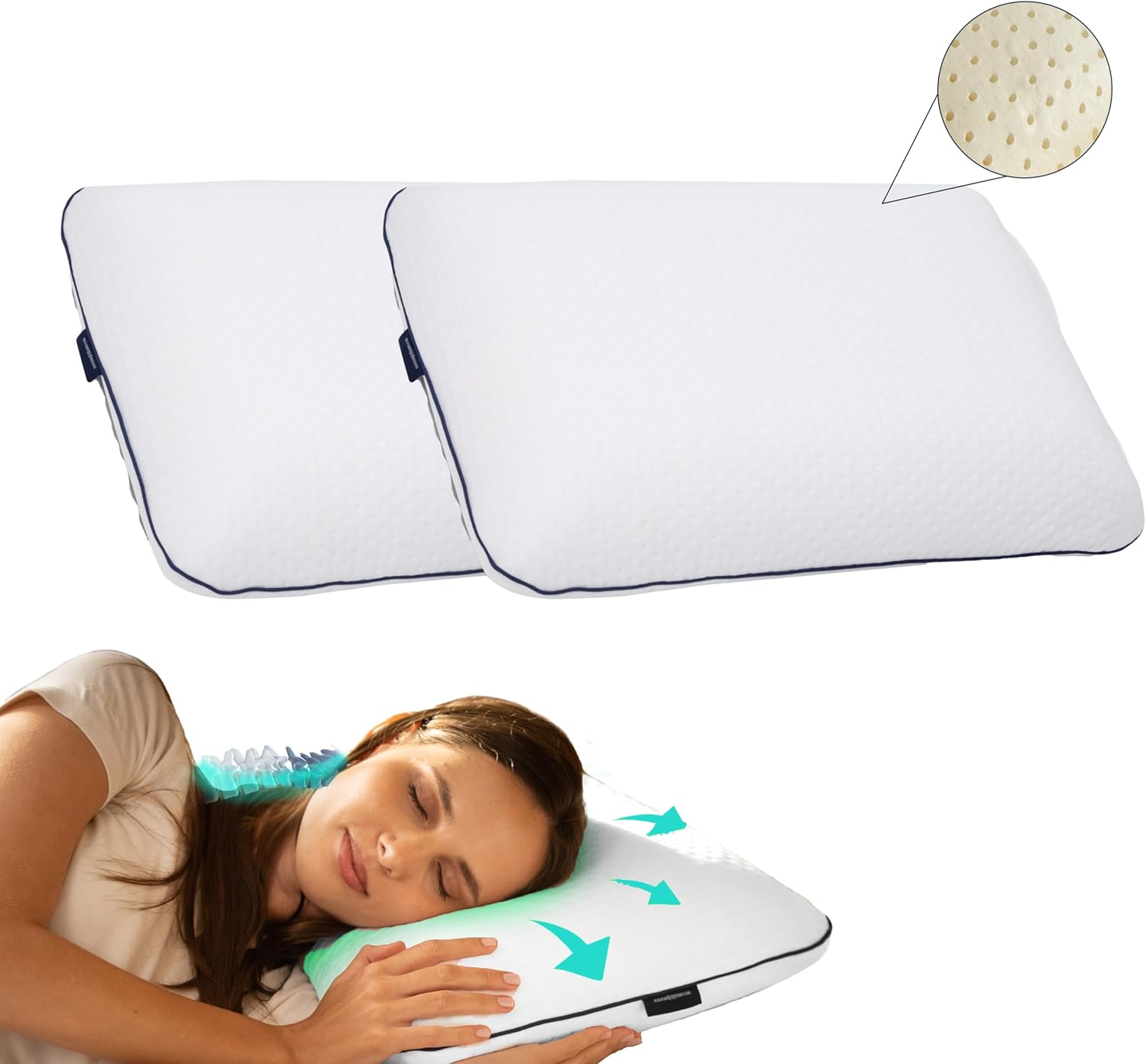 Amazon.com: English Home 2 Pack Memory Foam Pillow, Breathable Height ...