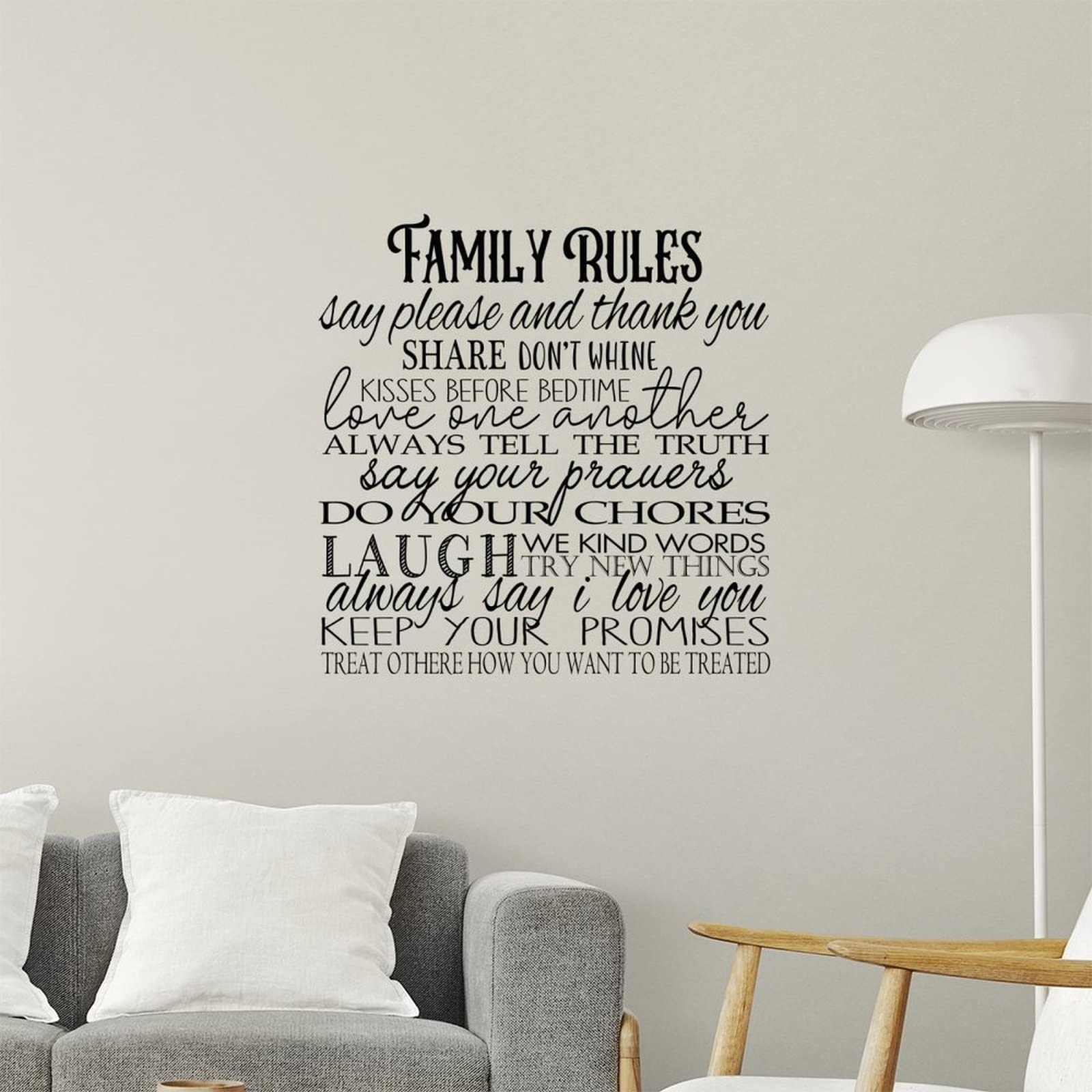 Calcomanías De Palabras Para Paredes Pegatinas De Pared Familiares,
