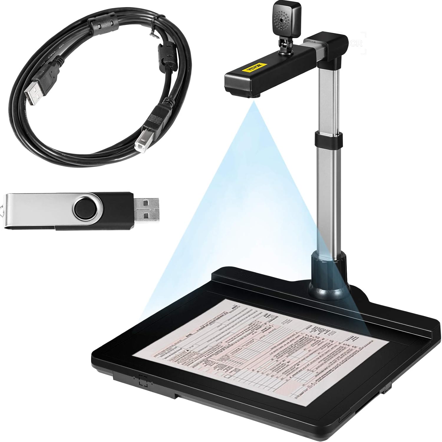 VEVOR Document Camera for Teachers A3 Scanning Size Book Scanner Dual ...