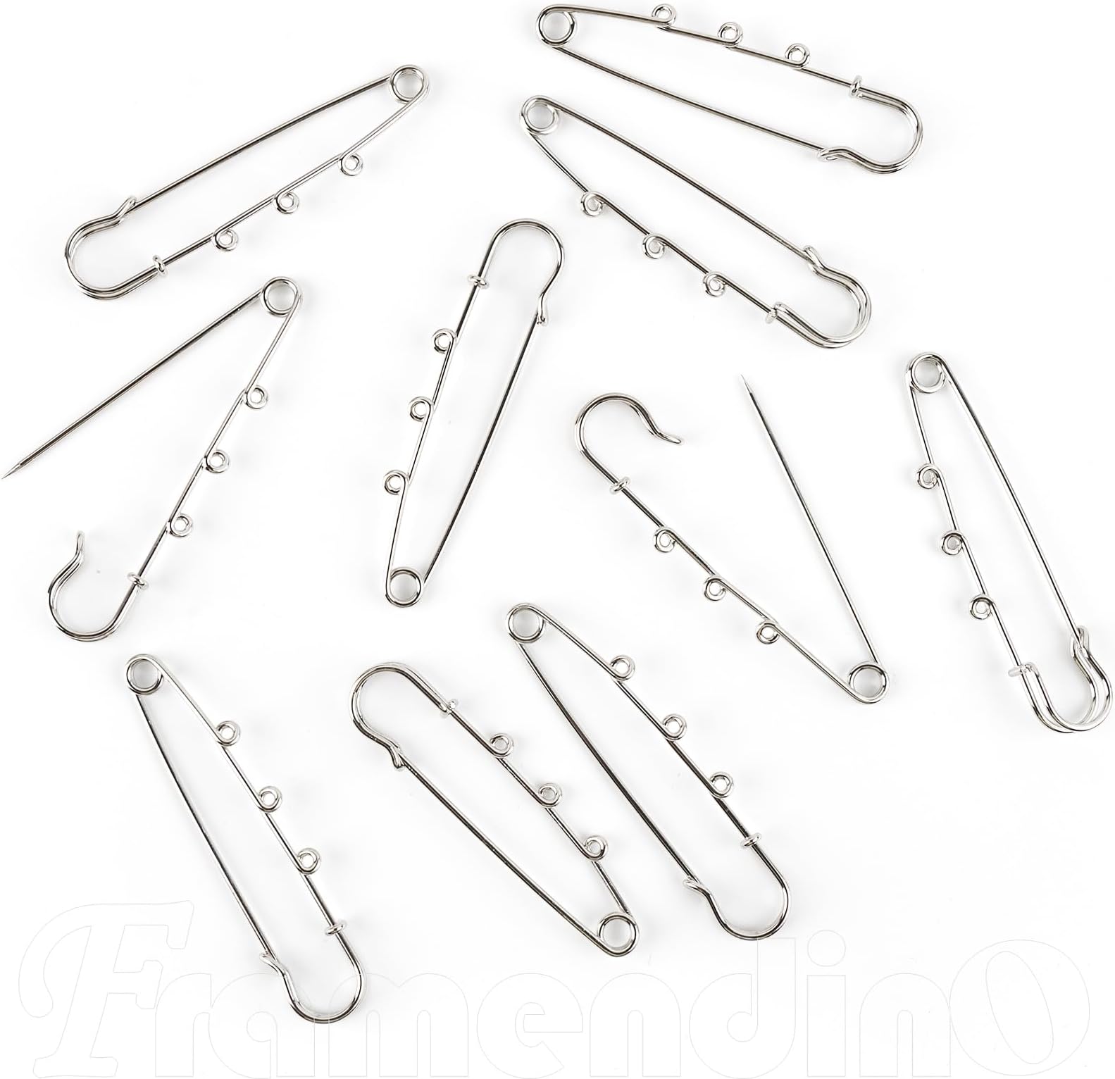 Amazon.com: YTgilo 12PCS Safety Pin 3 Hole DIY Jewelry Brooch Silver ...