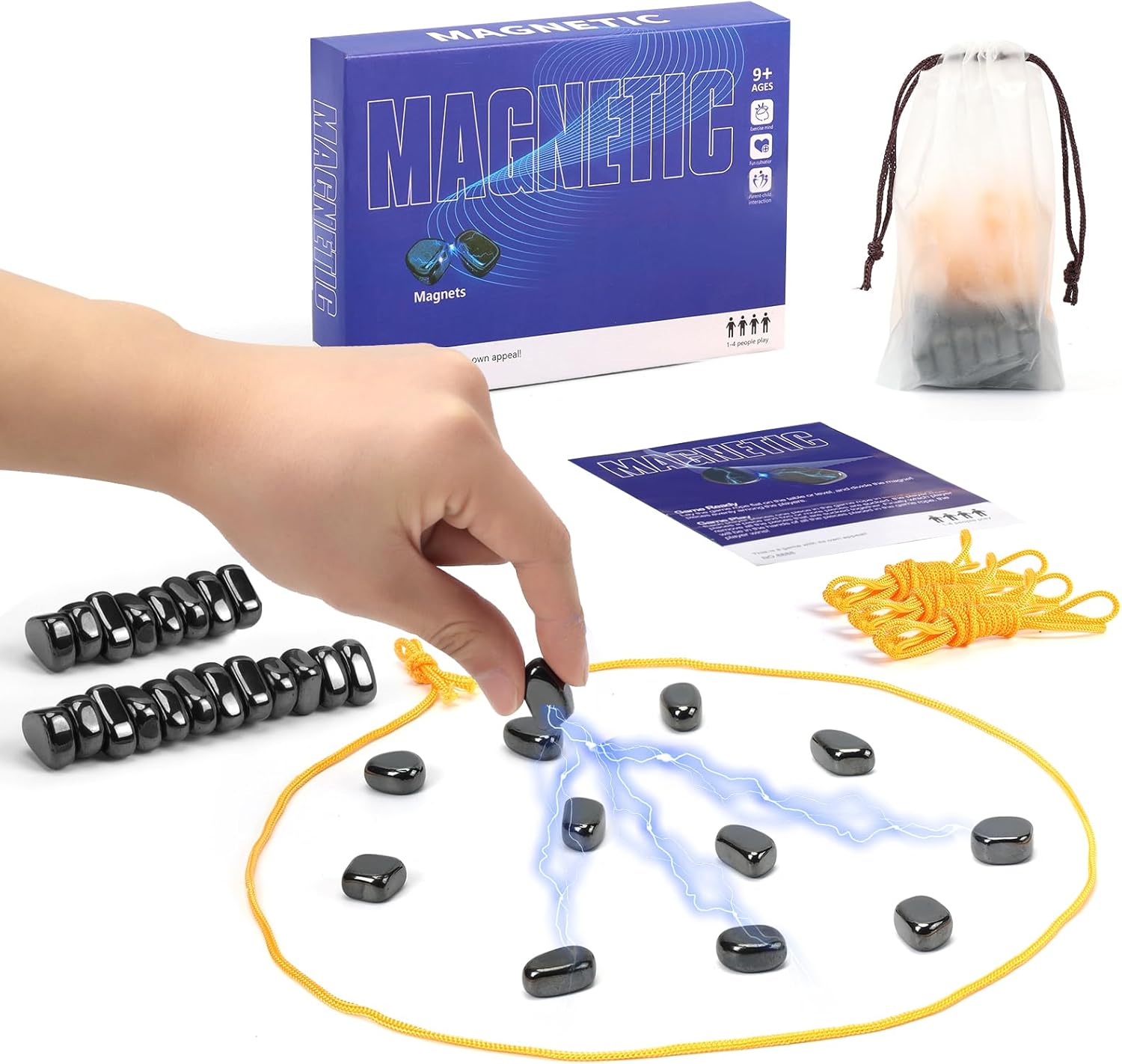 Amazon.com: Magnetic Chess Game,32 Stones, 3 String & Portable Storage ...