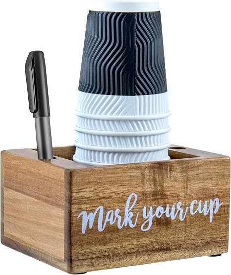 Amazon.com: MyGift Premium Acacia Solid Wood Party Guest Cup Holder ...