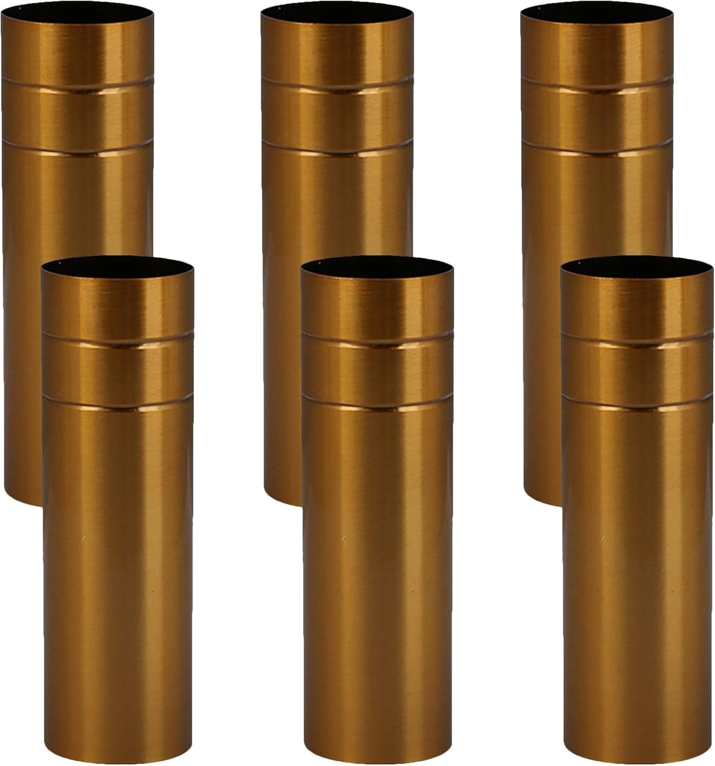 BQLZR 8 cm de hauteur 2.5 cm de diamètre en bronze doré double ligne ...