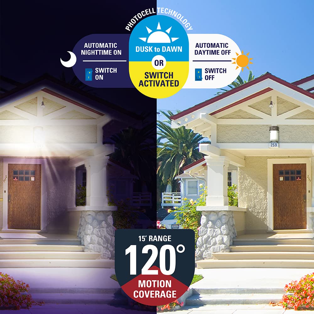 Snapklik.com : HALO FE 60-Watt Equivalent Integrated LED Bronze Motion ...