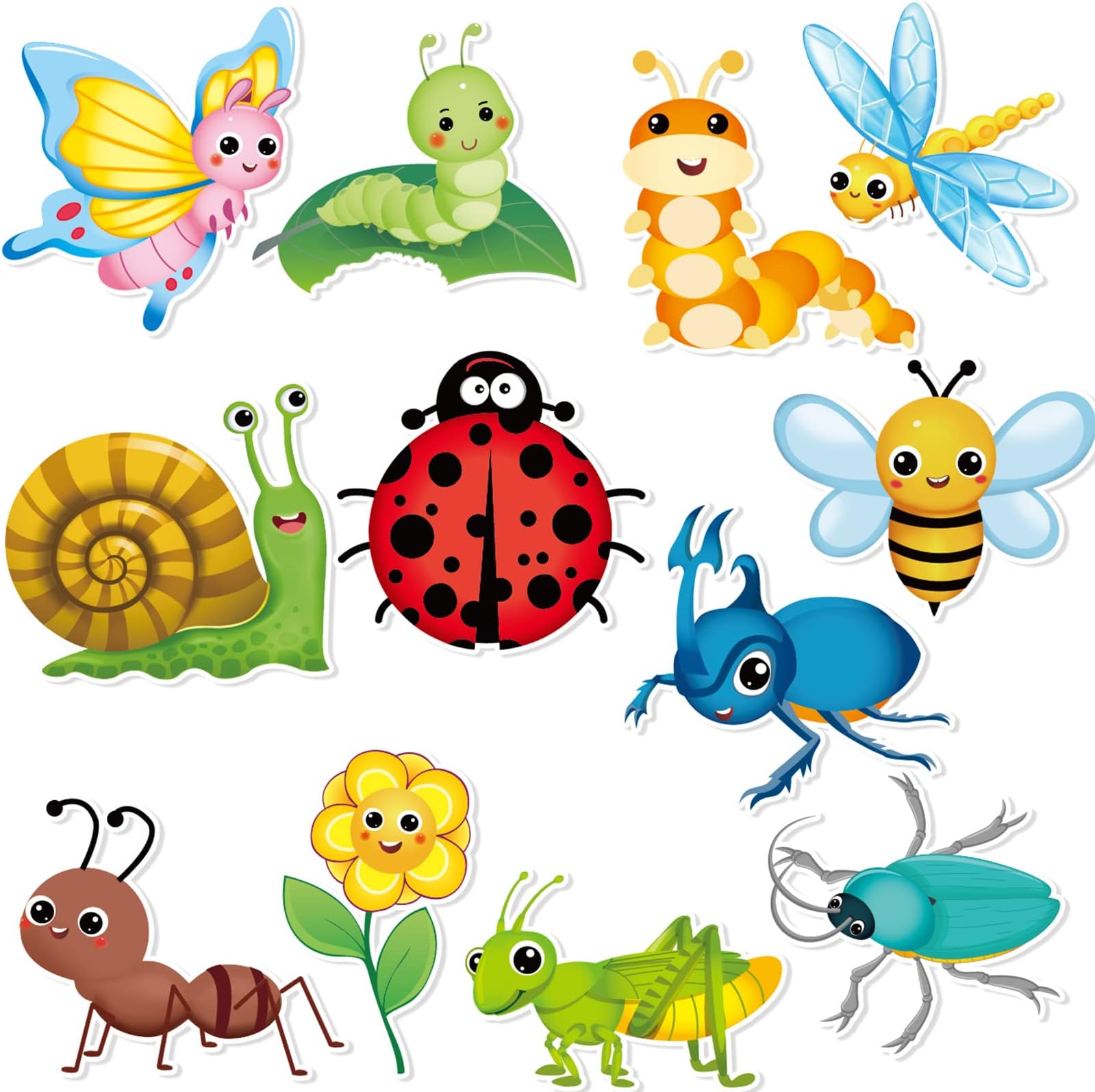 Amazon.com: 63 Pieces Insect Bulletin Board Cutouts Bug Cutouts Bugs ...