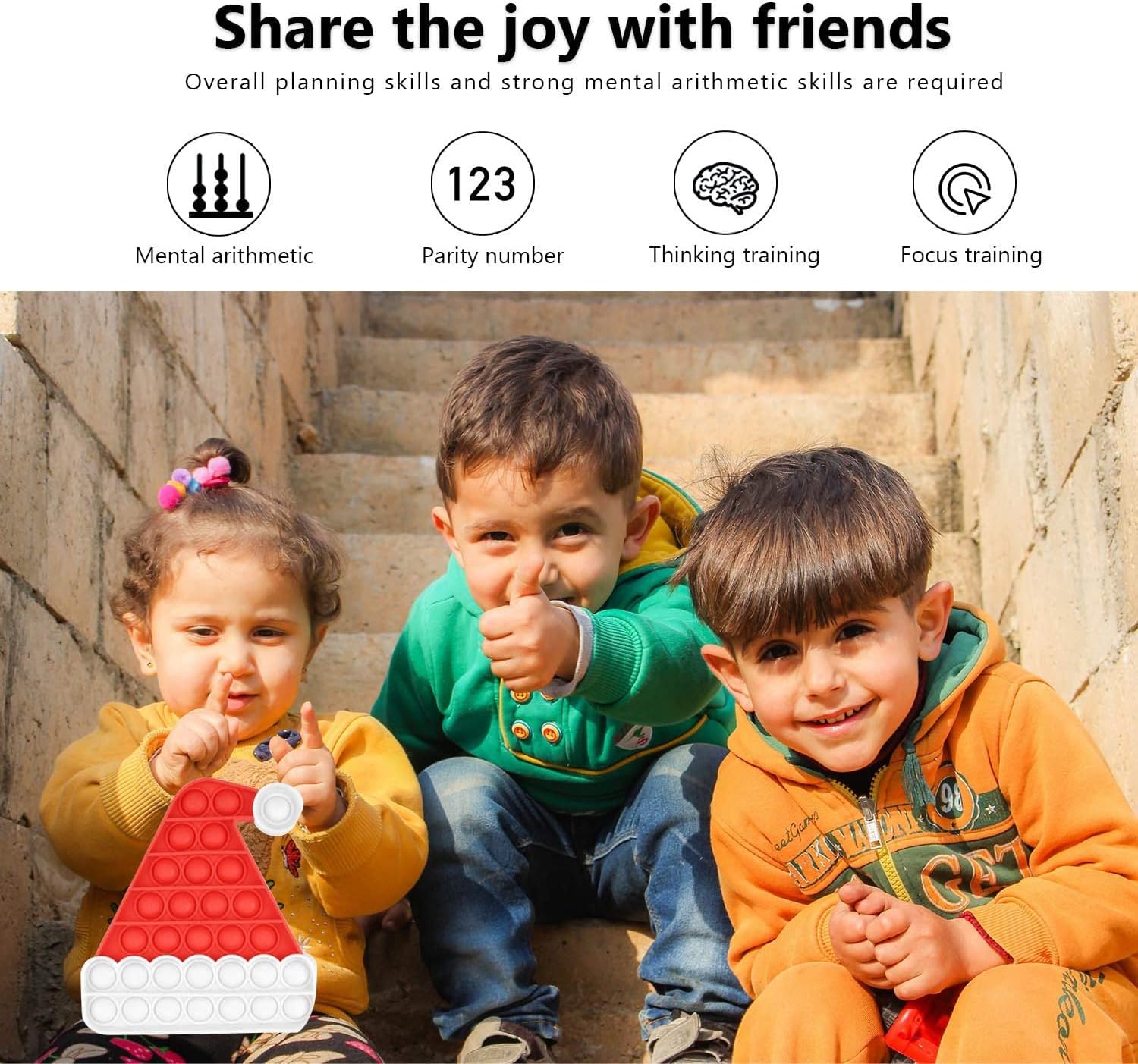 amzdmart Christmas fidget toys Hat with 2 pop it keyring – BigaMart