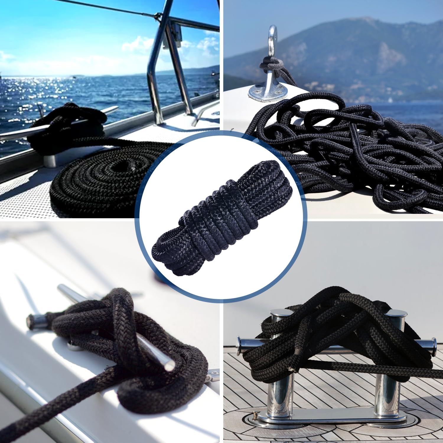 Boat Dock Lines – Cuerda de amarre de nailon trenzado doble de 12 ...