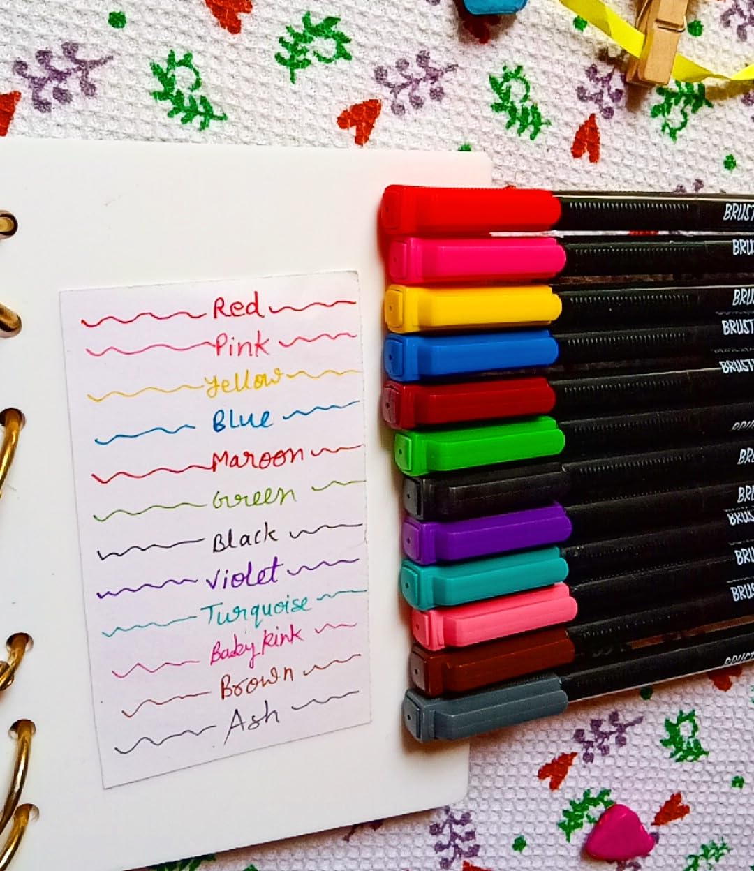 BRUSTRO Coloured Fineliner set of 12, 0.4mm. For writing, drawing ...