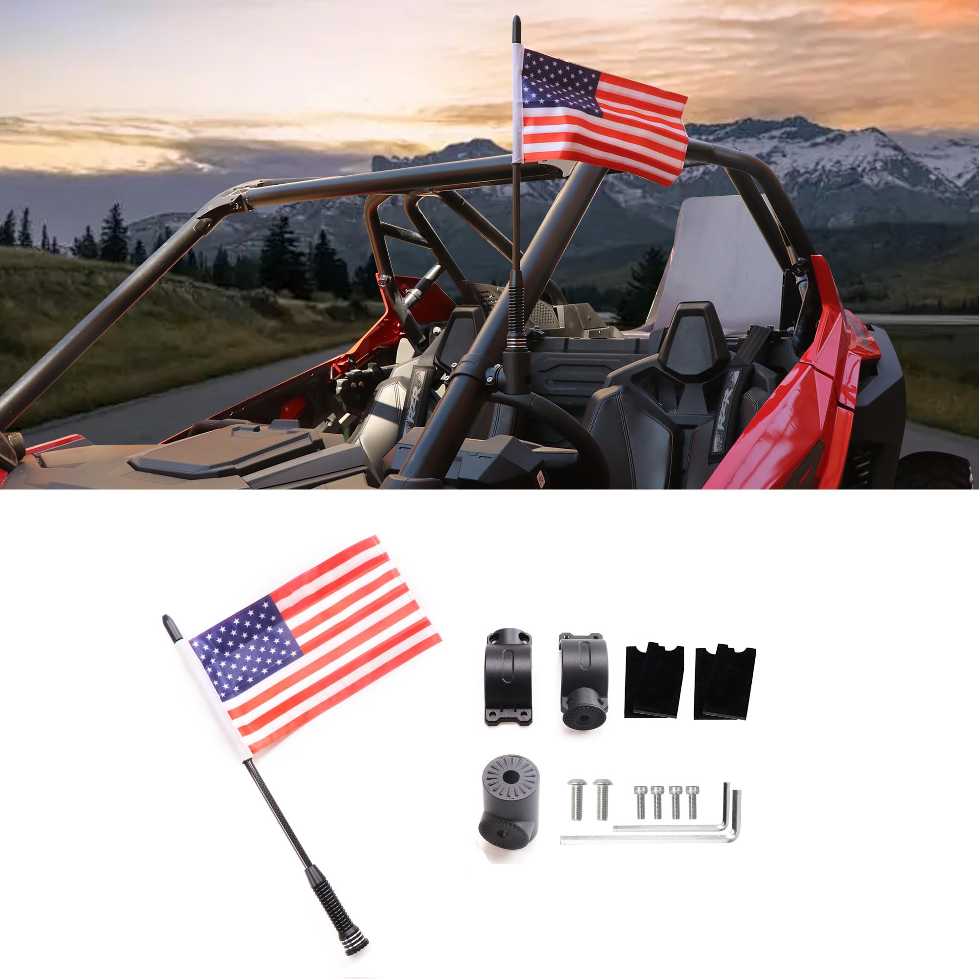 Amazon.com: West-xingzhe UTV Flag Pole for Polaris RZR Ranger General ...