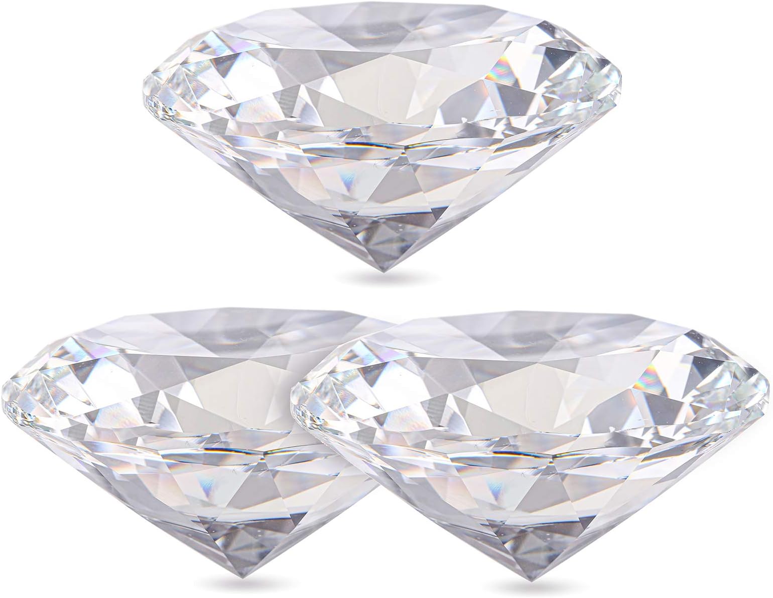 Amazon.com: OwnMy Diamond Shaped Crystal Paperweight, Clear Crystal ...