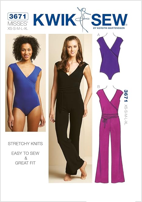 Amazon.com: Kwik Sew K3671 Leotard and Unitard Sewing Pattern, Size XS ...