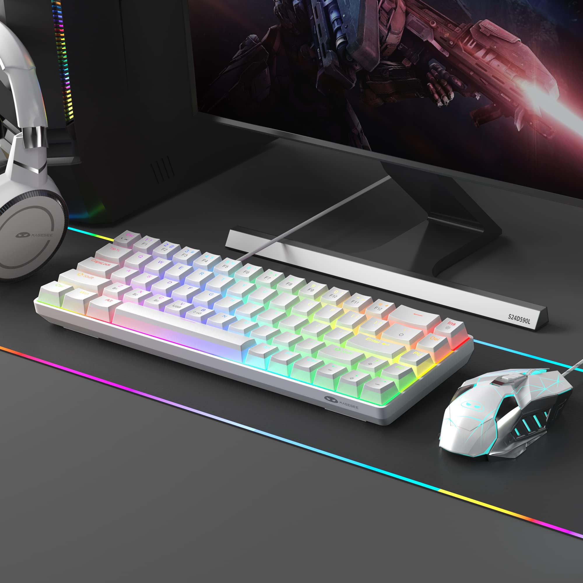 Snapklik.com : MageGee 60% Wireless Mechanical Keyboard, 2.4G/BT5.0/USB ...