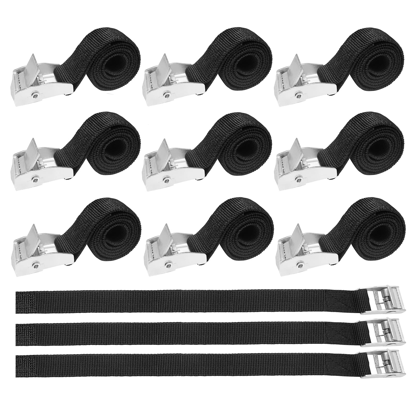 XNJIHWA 12 Pcs Ratchet Tie Down Straps Short Ratchet Tie Adjustable ...