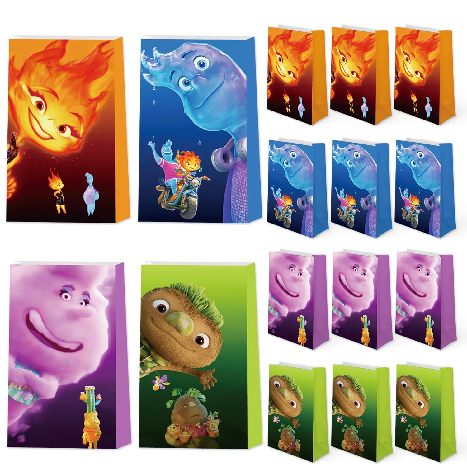 Amazon.com: desmilo Elemental Birthday Party Supplies Goodie Bags, 12 ...