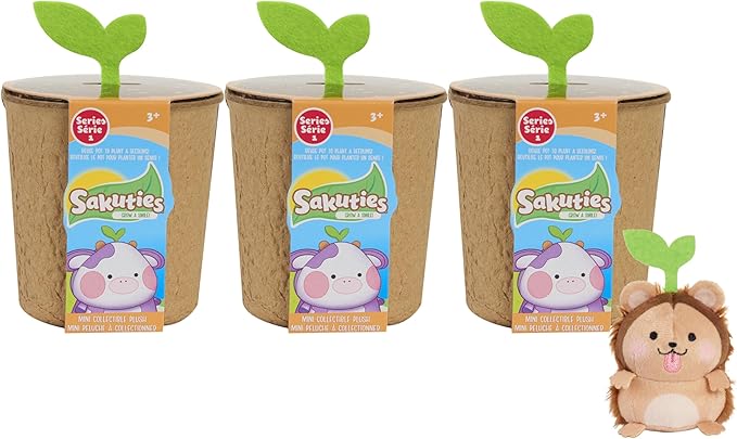 Amazon.com: Sakuties Mini Collectible Stylized Plush Stuffed Animals, 3 ...