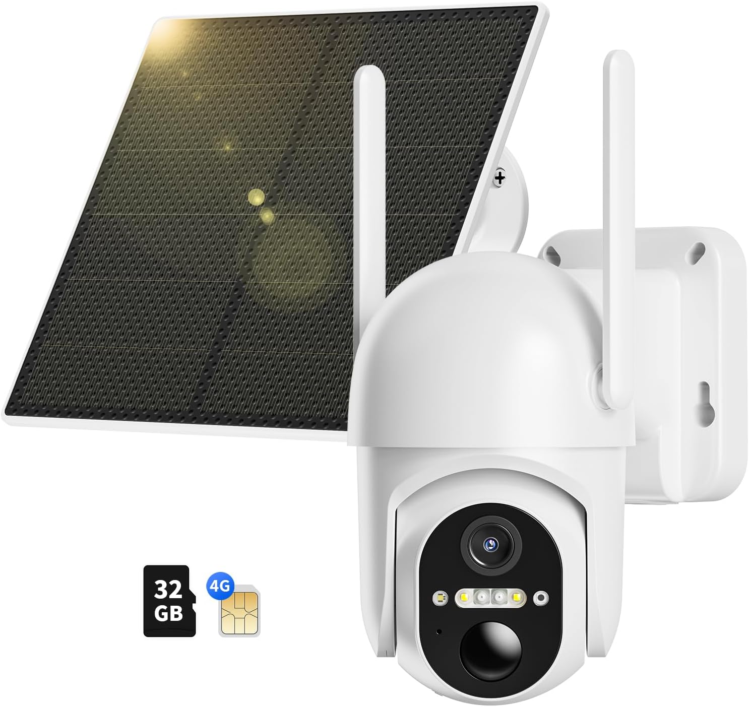 4K Solar Security Cameras Wireless Outdoor, BEENOZO Dual Lens 360°PTZ ...