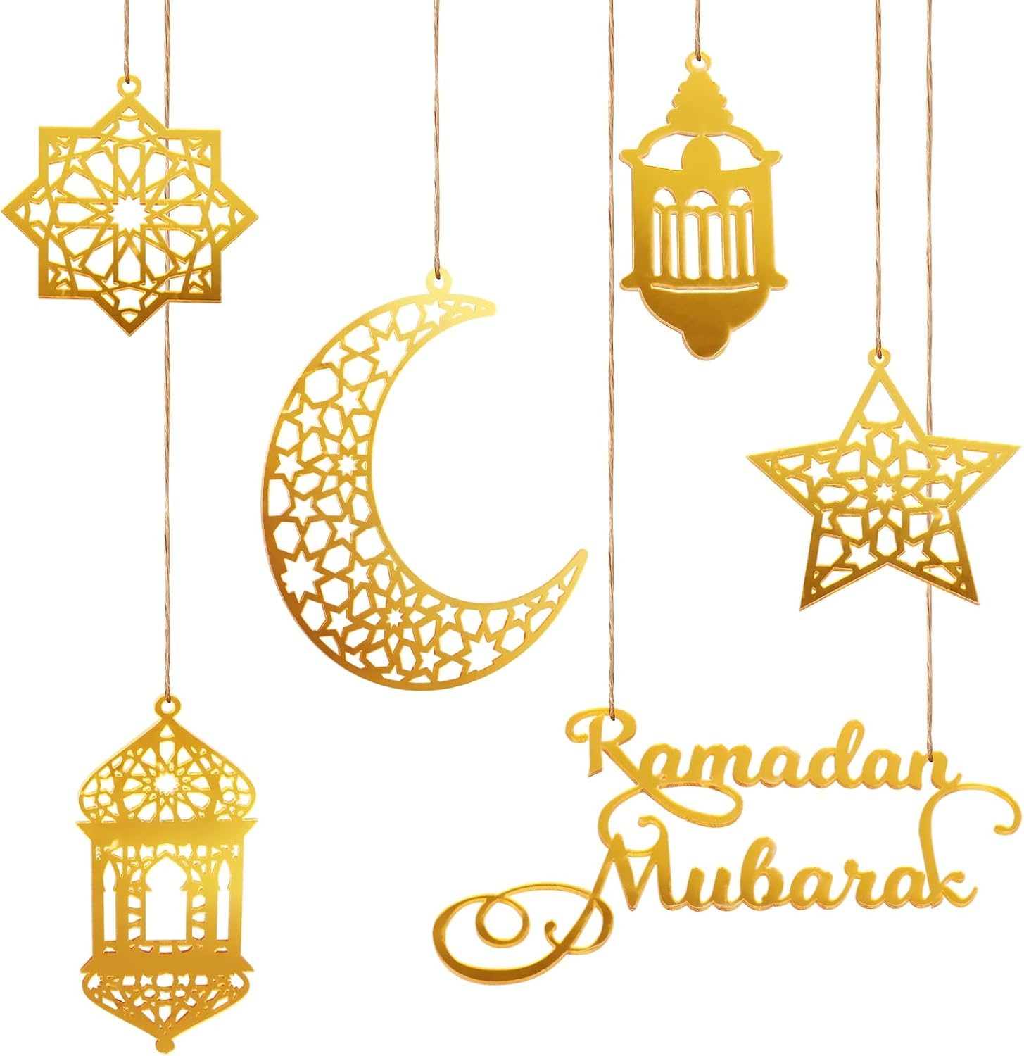 Amazon.com: 6pcs Ramadan Ornaments, Acrylic Ramadan Kareem Decoration ...