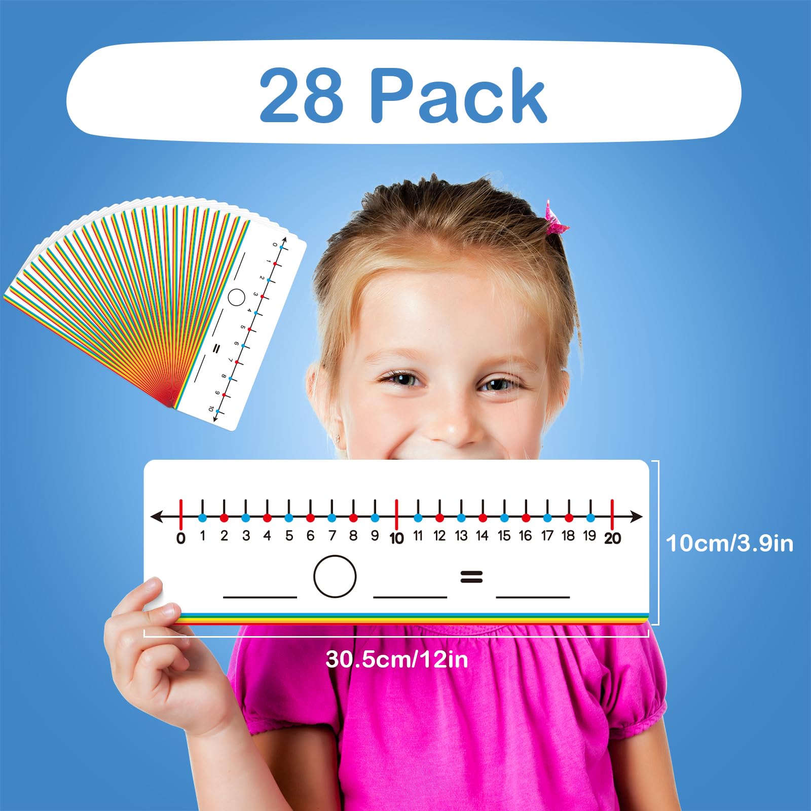 Snapklik.com : 28 Pack Number Line Dry Erase Board Card,12" X 3.9 ...