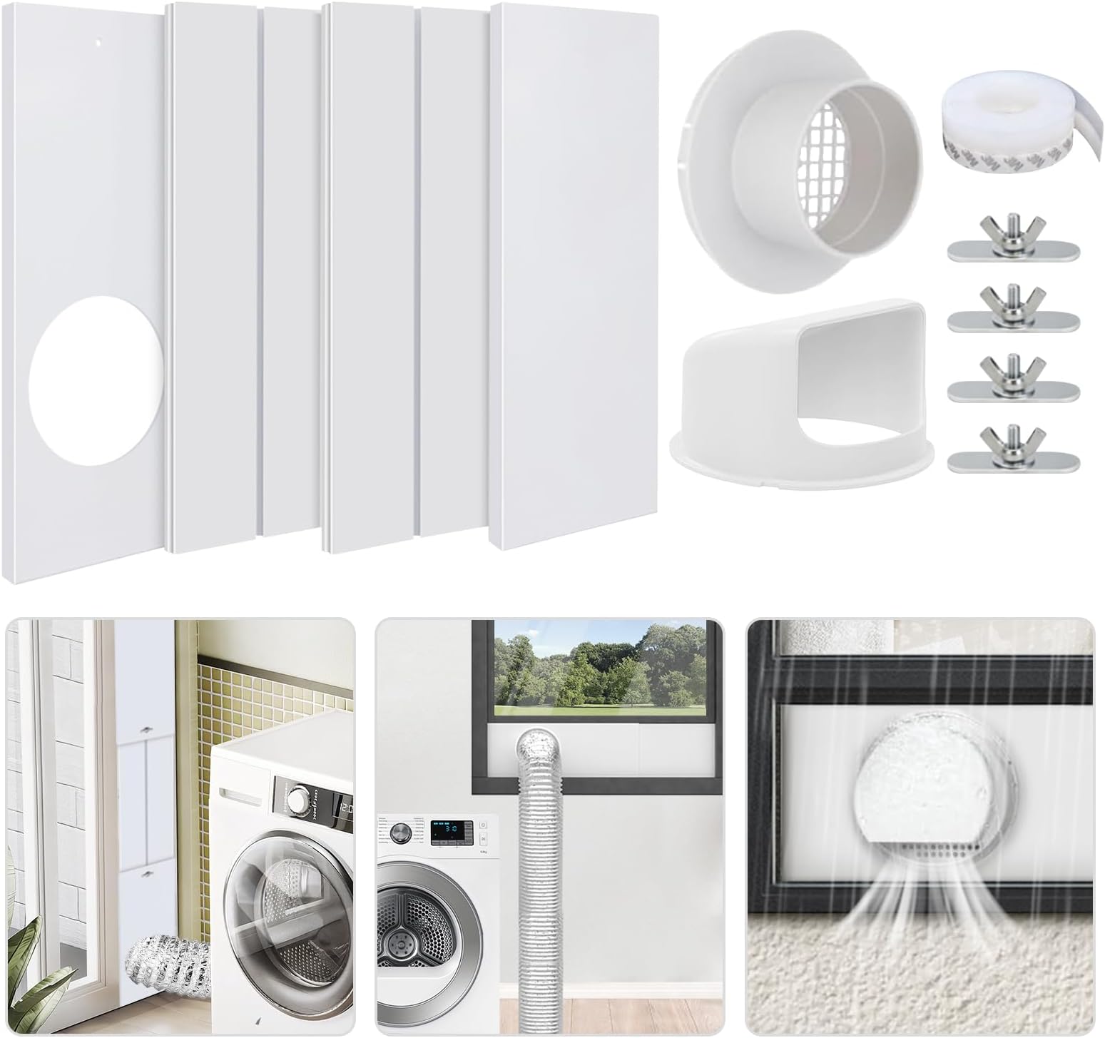 Amazon.com: Aluminum Window Dryer Vent Kit (Adjustable 23"-36") 4 inch ...