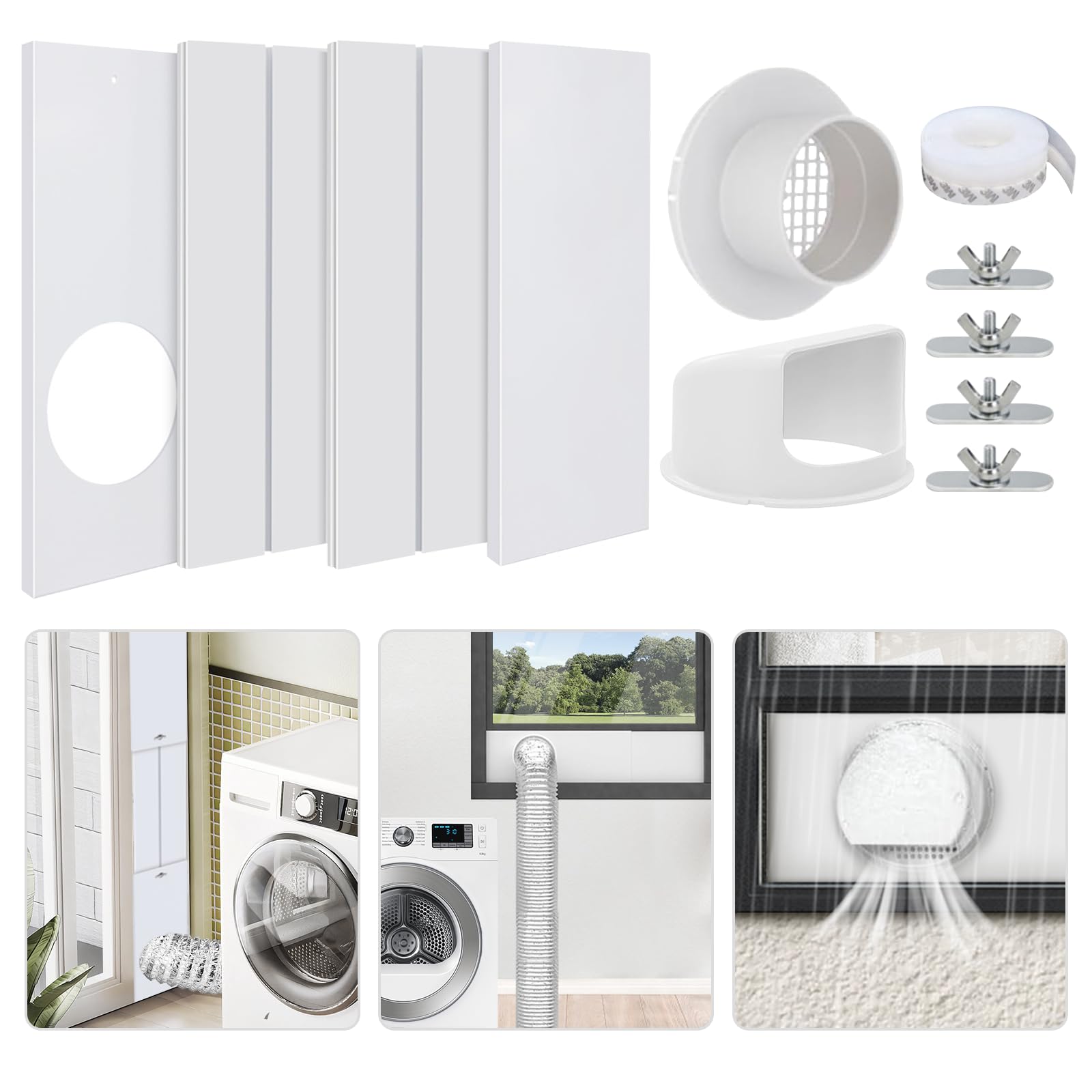 Amazon.com: Portable Window Dryer Vent Kit, Dryer Vent Window Kit for 4 ...