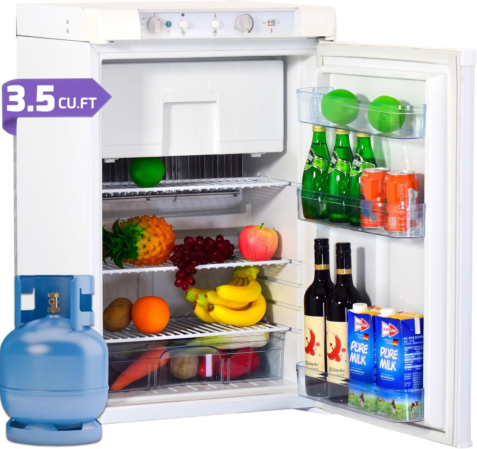 Amazon.com: Propane Refrigerator 3.5 cu.ft, 12 volt refrigerator for rv ...