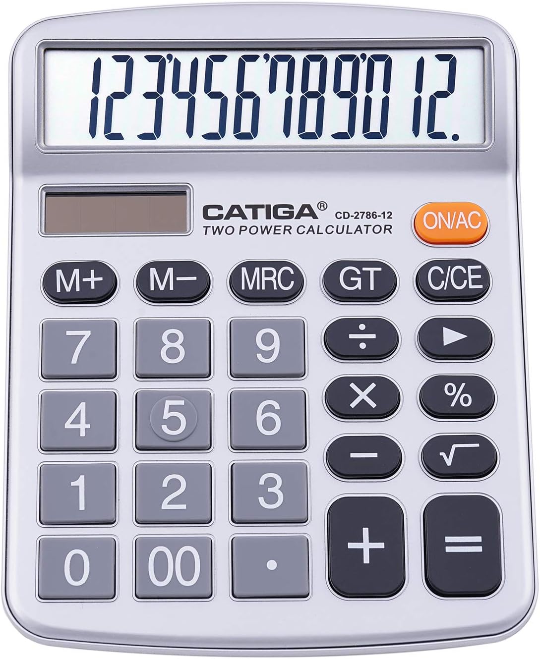Calculadora de escritorio de 12 dígitos con pantalla LCD grande y botón ...
