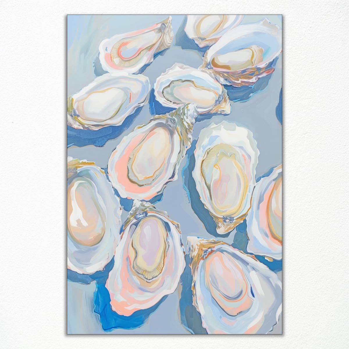 Amazon.com: Leetideful Pastel Blue Oyster Shell Painting Poster ...