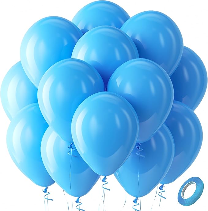 Amazon.com: Bezente Blue Balloons Latex Party Balloons - 100 Pack 12 ...