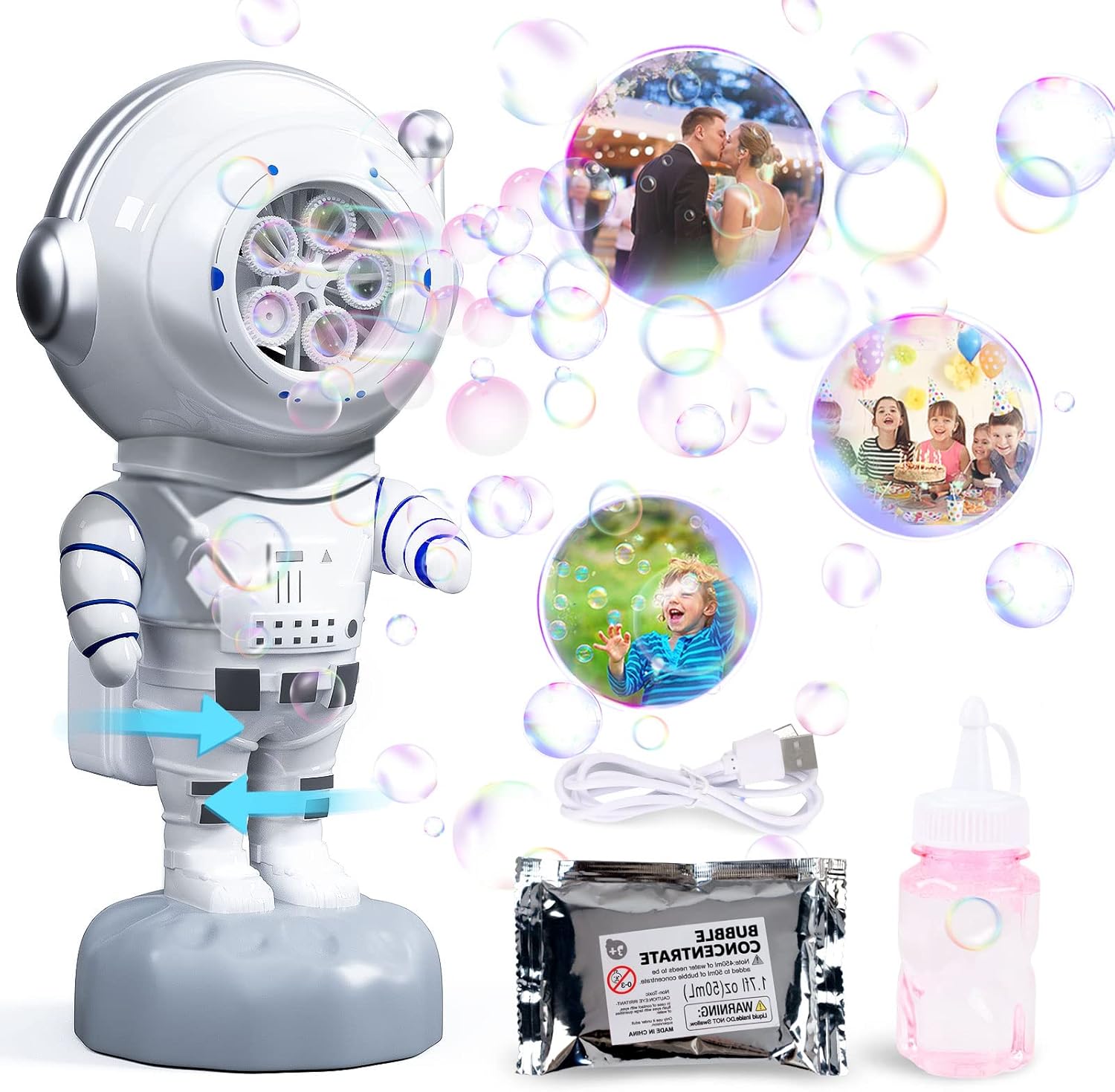 Amazon.com: Bubble Machine, Bubble Maker for Kids, Automatic Rotation ...