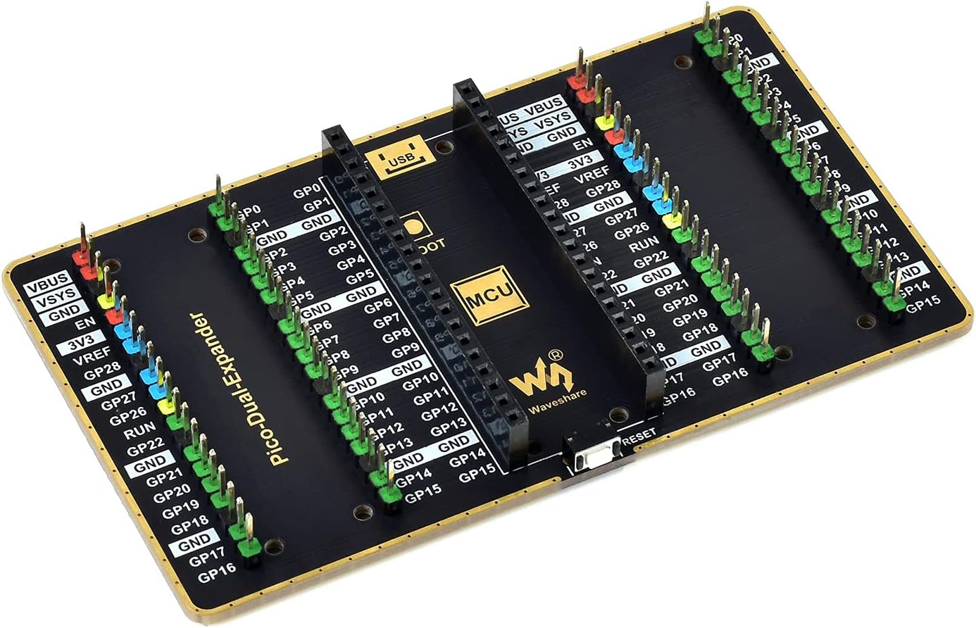 Amazon.com: waveshare Dual GPIO Expander Module for Raspberry Pi Pico,with Two Sets of 2x20 Male ...