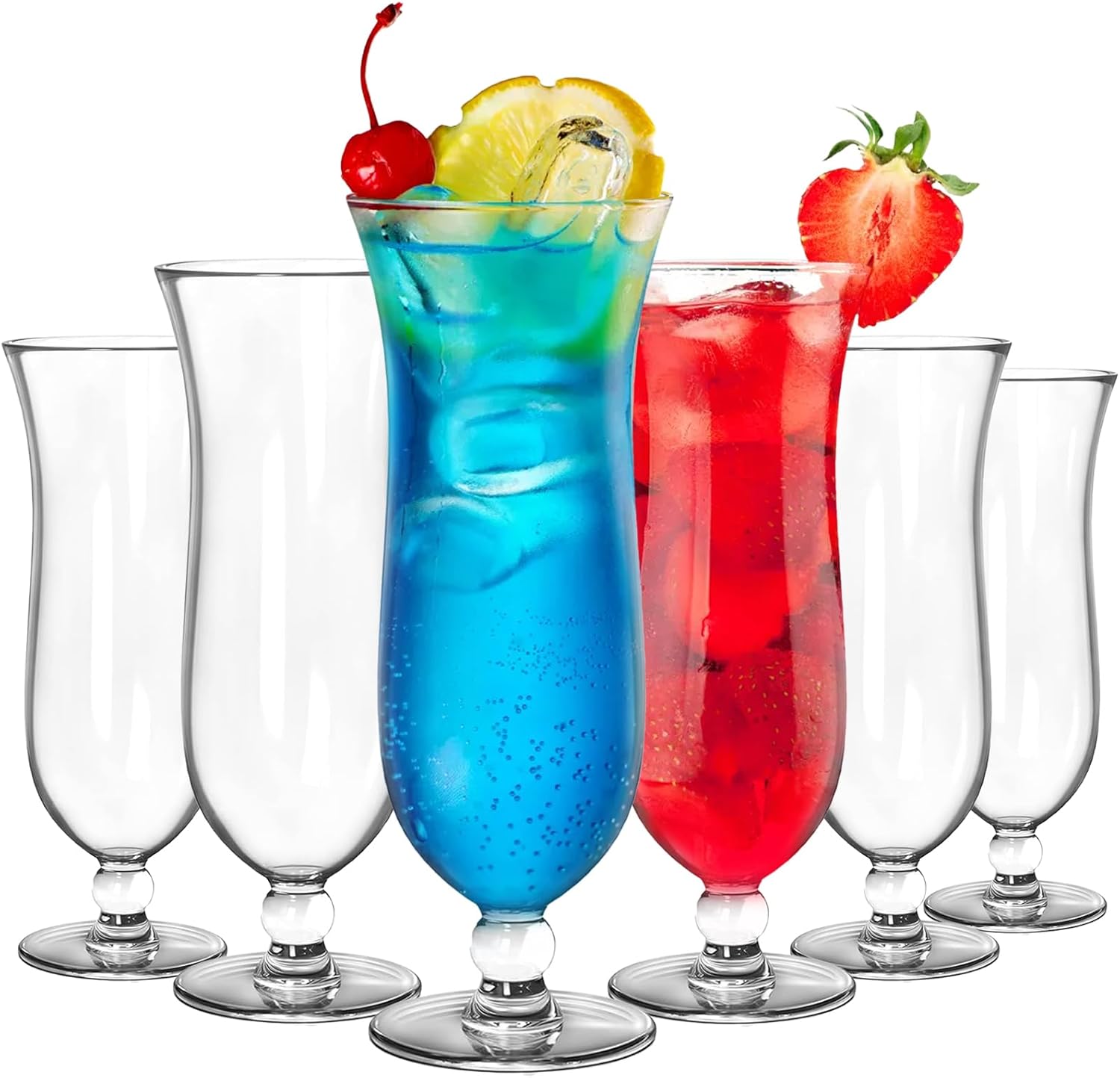 Amazon.com | Yesland 6 Pack Hurricane Glass - 13.5 oz Break-Resistant ...