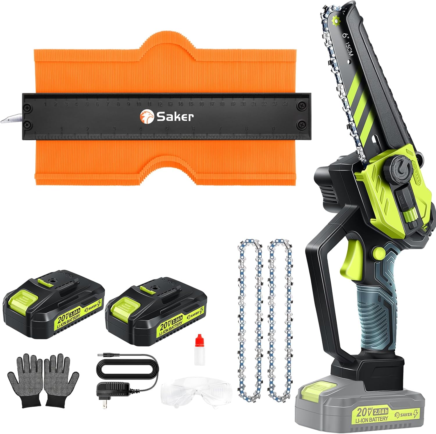 Amazon.com: Saker Multifunction Mini Chainsaw,6 Inch Brushless Chainsaw ...