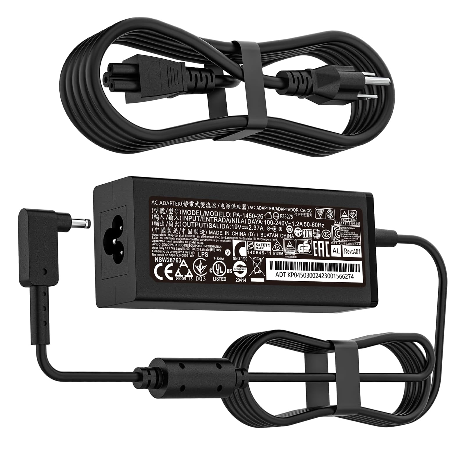 Amazon.com: 45W AC Charger ADP-45FE F PA-1450-26 Fit for Acer Aspire ...