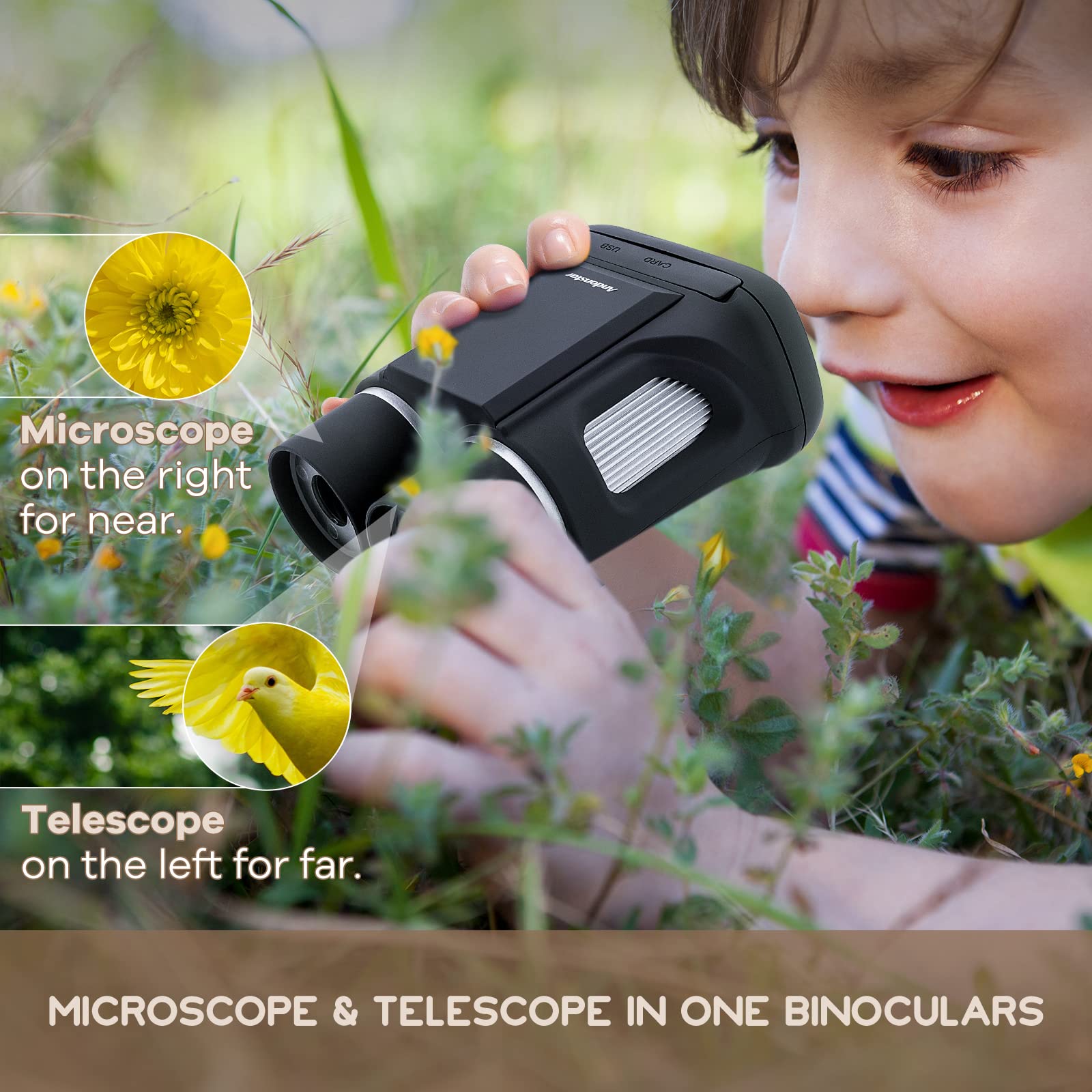 Snapklik.com : AD122 Kids Microscope&Telescope Double Lens, Portable ...