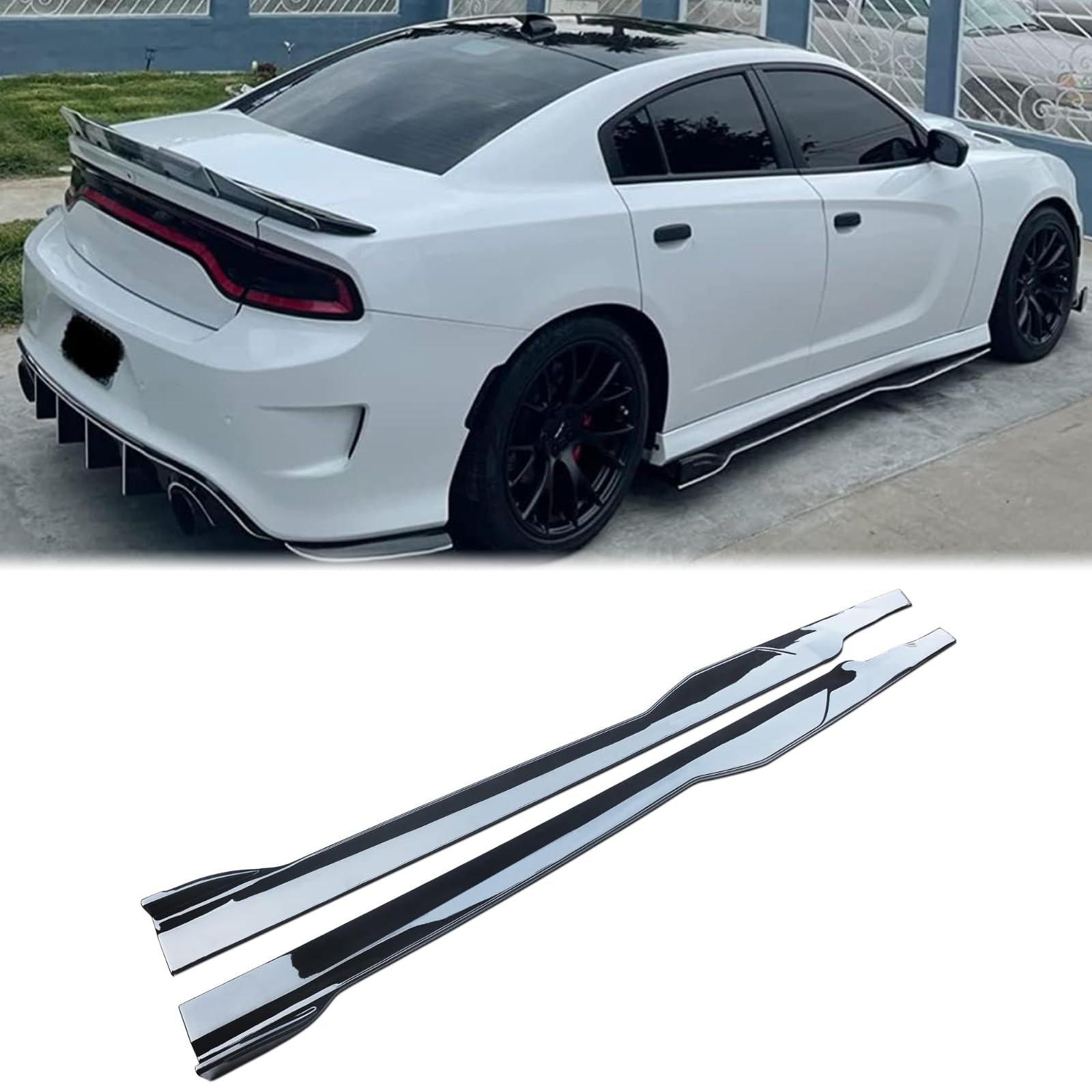Amazon.com: CHIESMA Side Skirts for 2015-2023 Dodge Charger SRT V1 ...