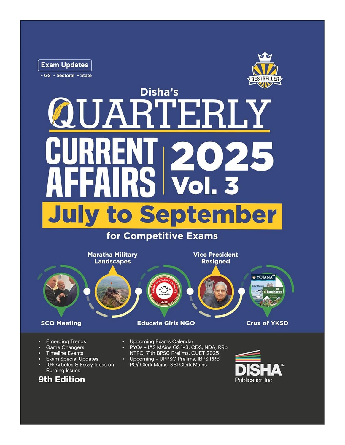 Buy Disha Quarterly Current Affairs 2025 Vol. 3 - July to September for ...